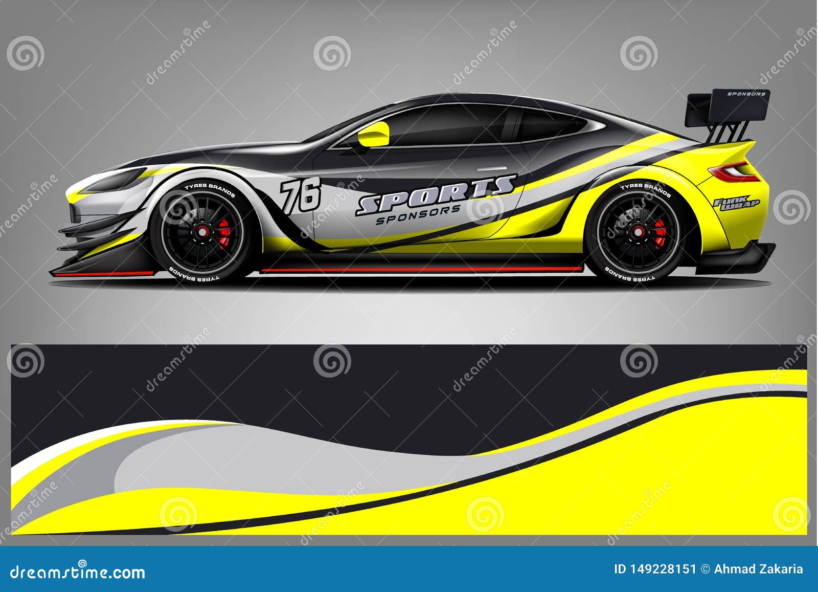 Sport Car Racing Wrap Design. Vector Design. - Vector Stock Vector ...