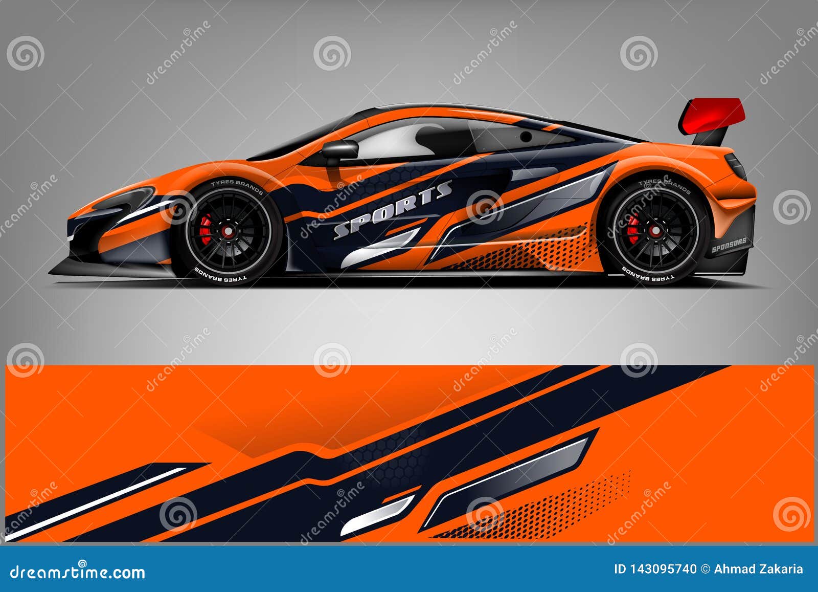 Sport Car Wrap Design Vector, Truck And Cargo Van Decal. Graphic ...