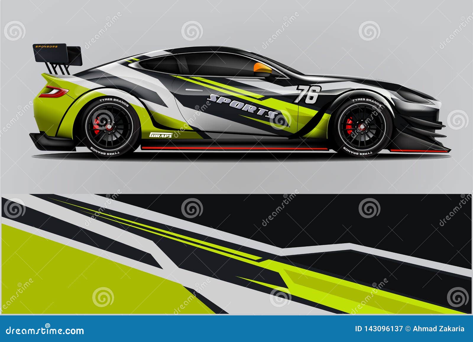 Sport Car Racing Wrap Design. Vector Design Stock Illustration ...