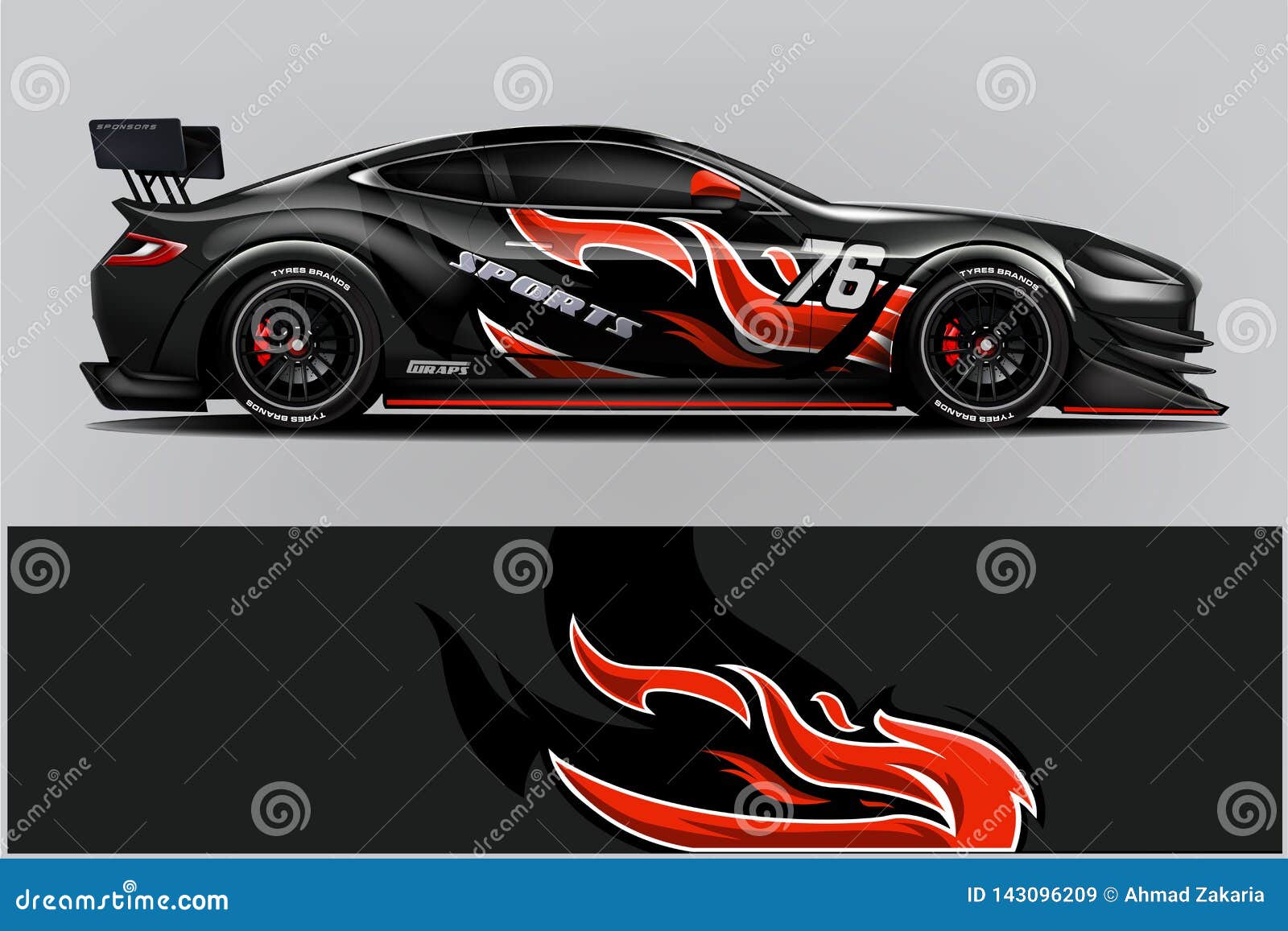 Sport Car Racing Wrap Design. Vector Design Stock Illustration ...