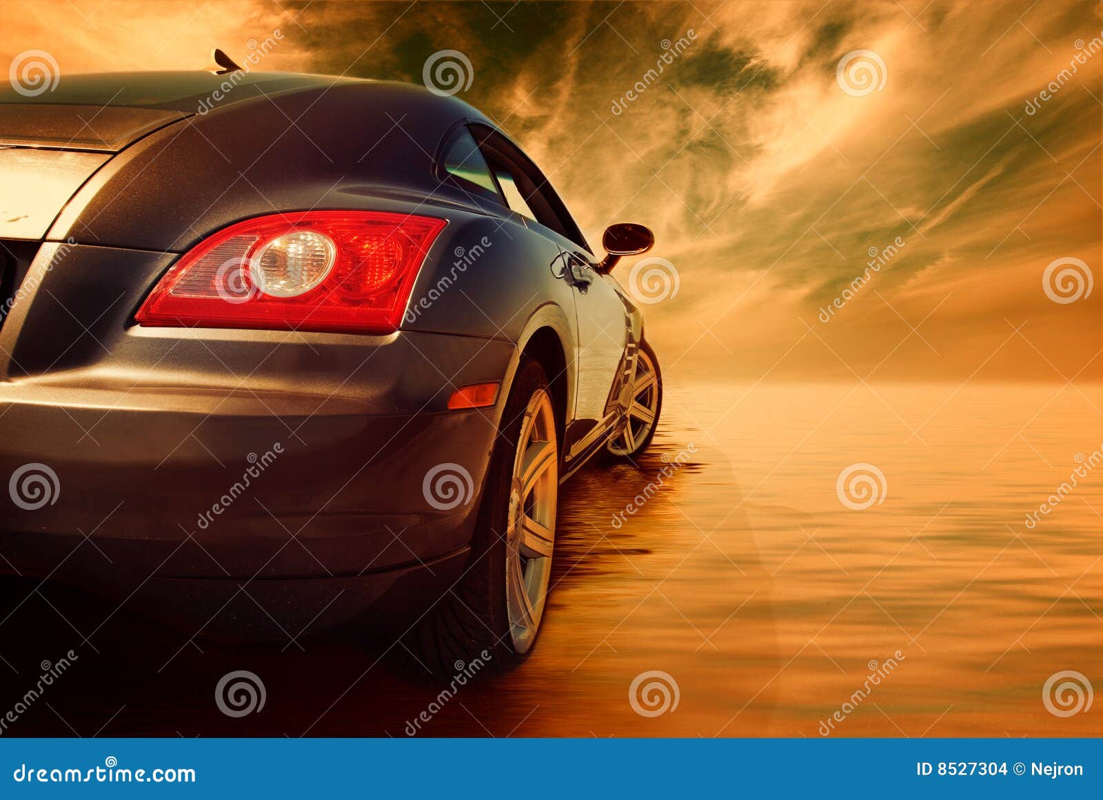 Sport Car Reflected in Water Stock Photo - Image of fast, aggressive ...