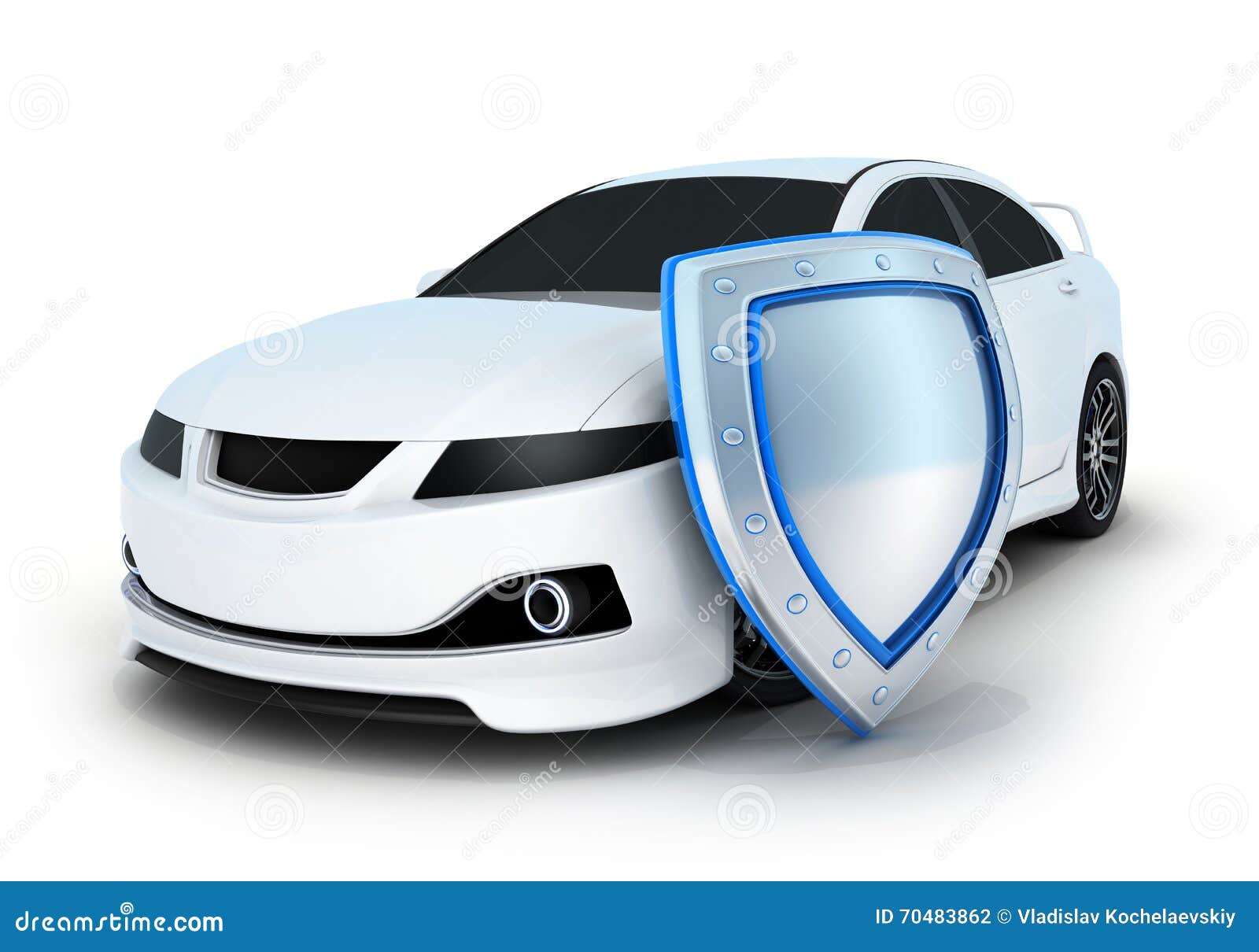 Sport car and shield stock illustration. Illustration of auto - 70483862