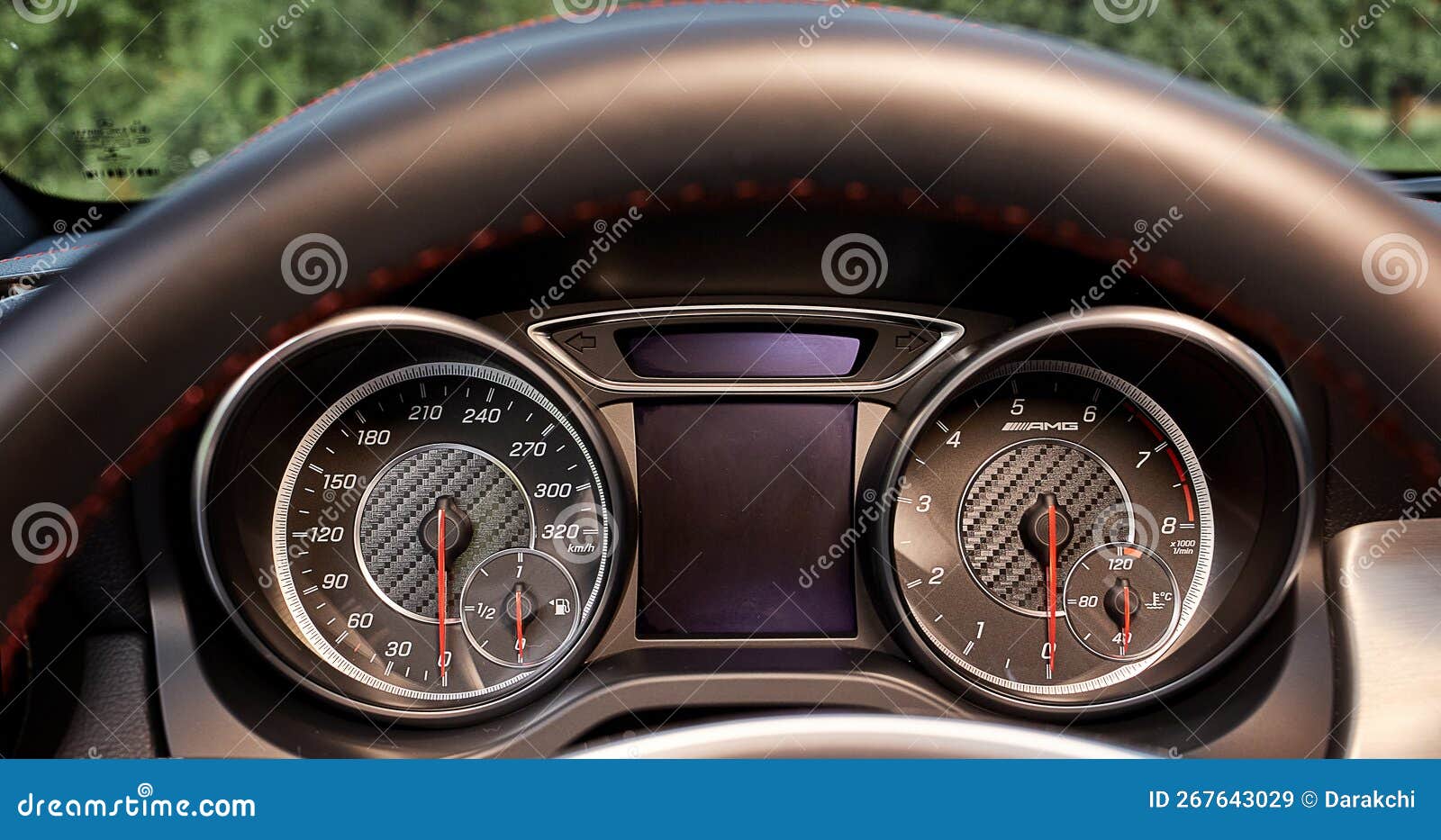 Sport Car Speedometer And Fuel Indicator. Close Up View Royalty-Free ...