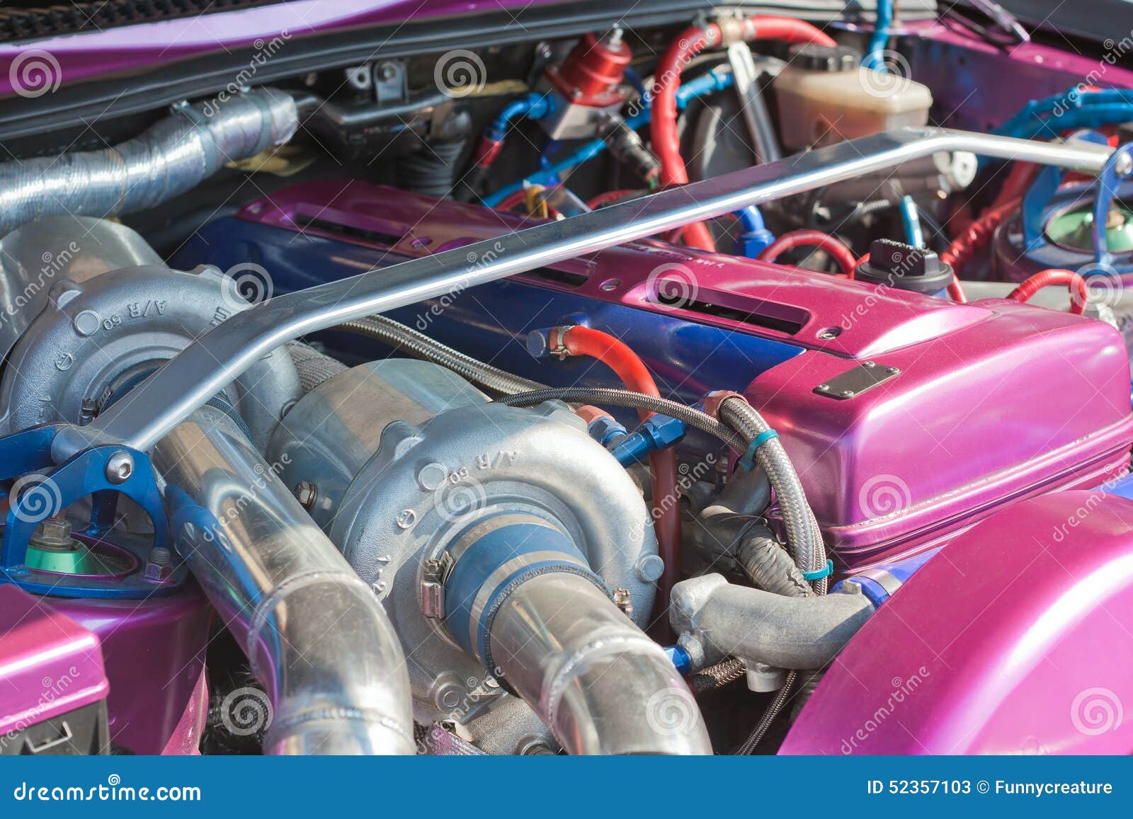 Sport car under the hood stock image. Image of engine - 52357103