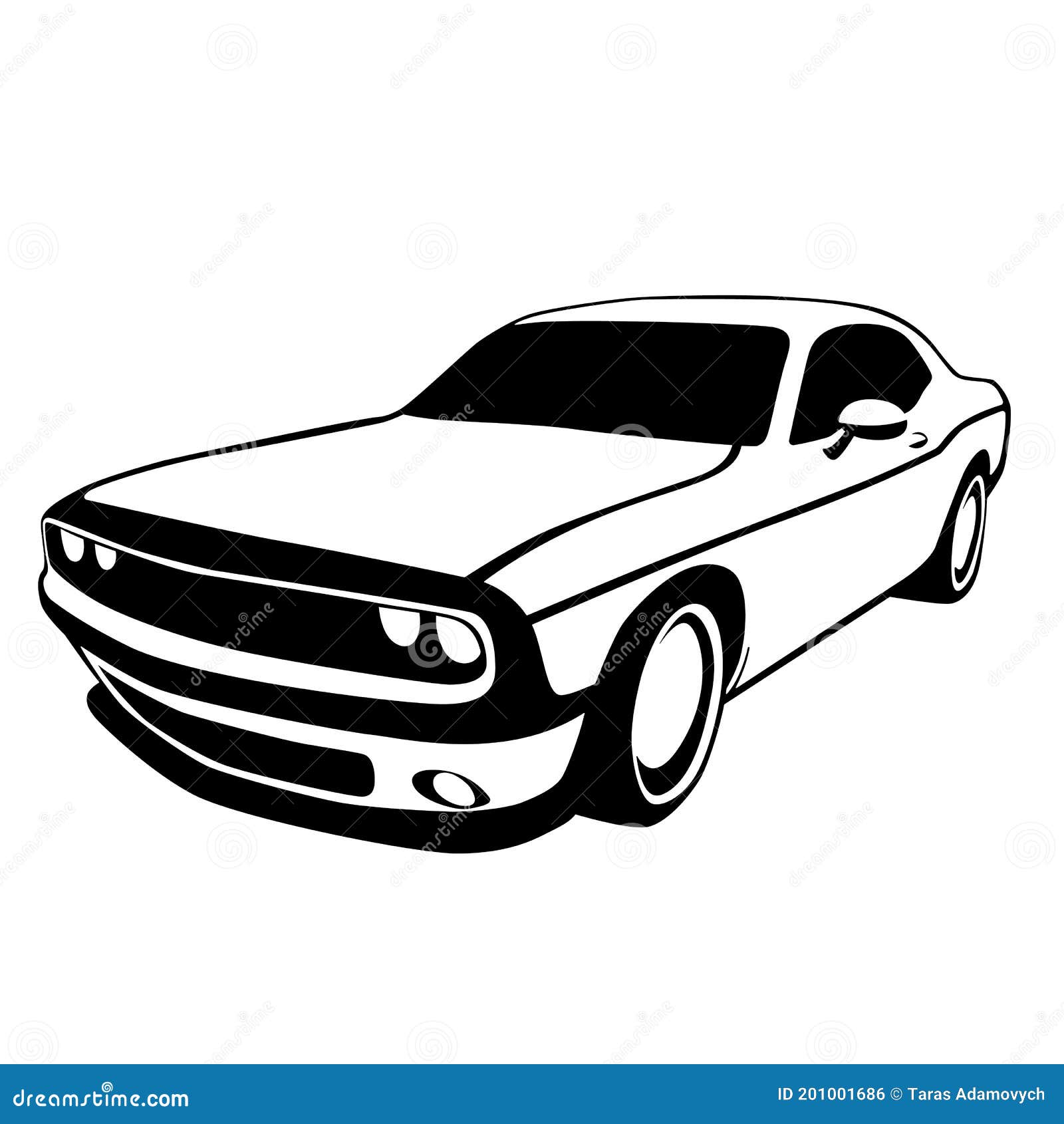 Sport Car,vector Illustration, Lining Draw, Profile Stock Vector ...