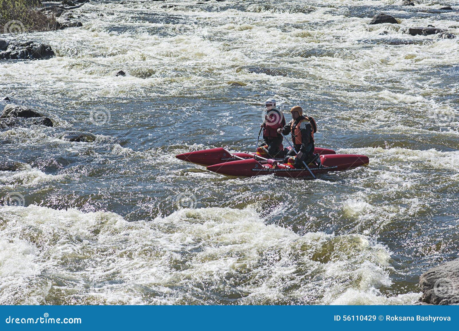 Sport Catamaran on the Rapid River Editorial Stock Image - Image of ...