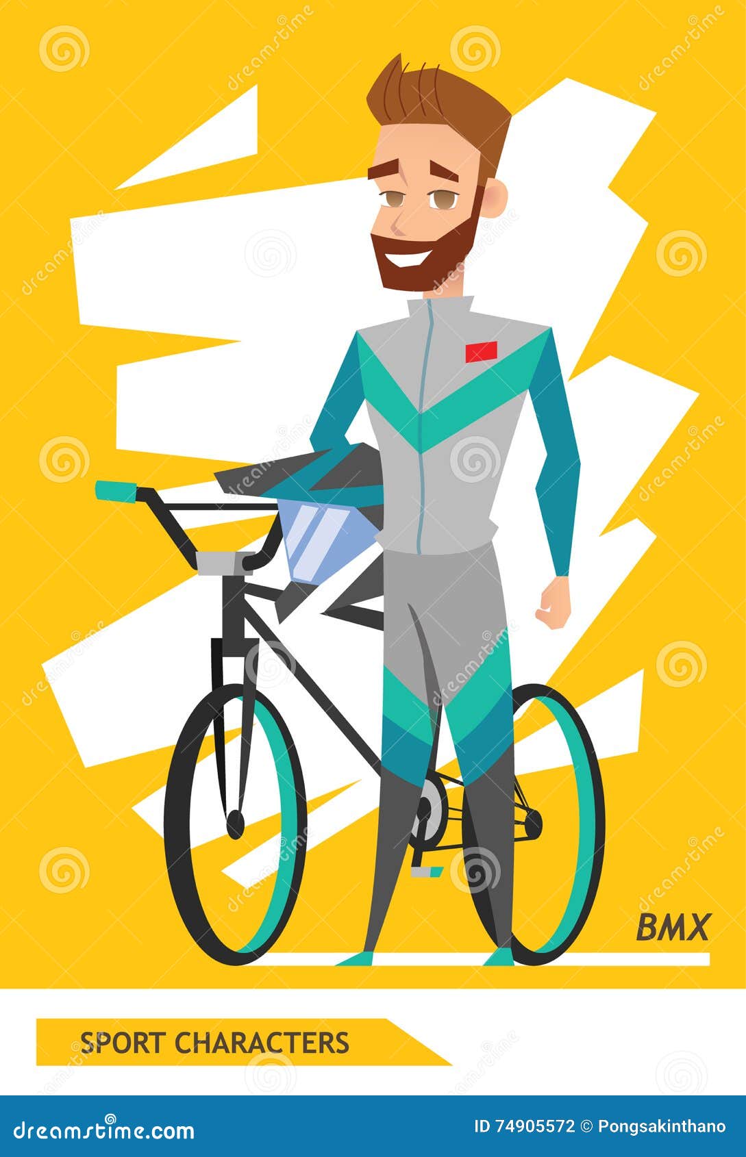 Sport Characters Bicycle Rider Player Vector Stock Vector ...