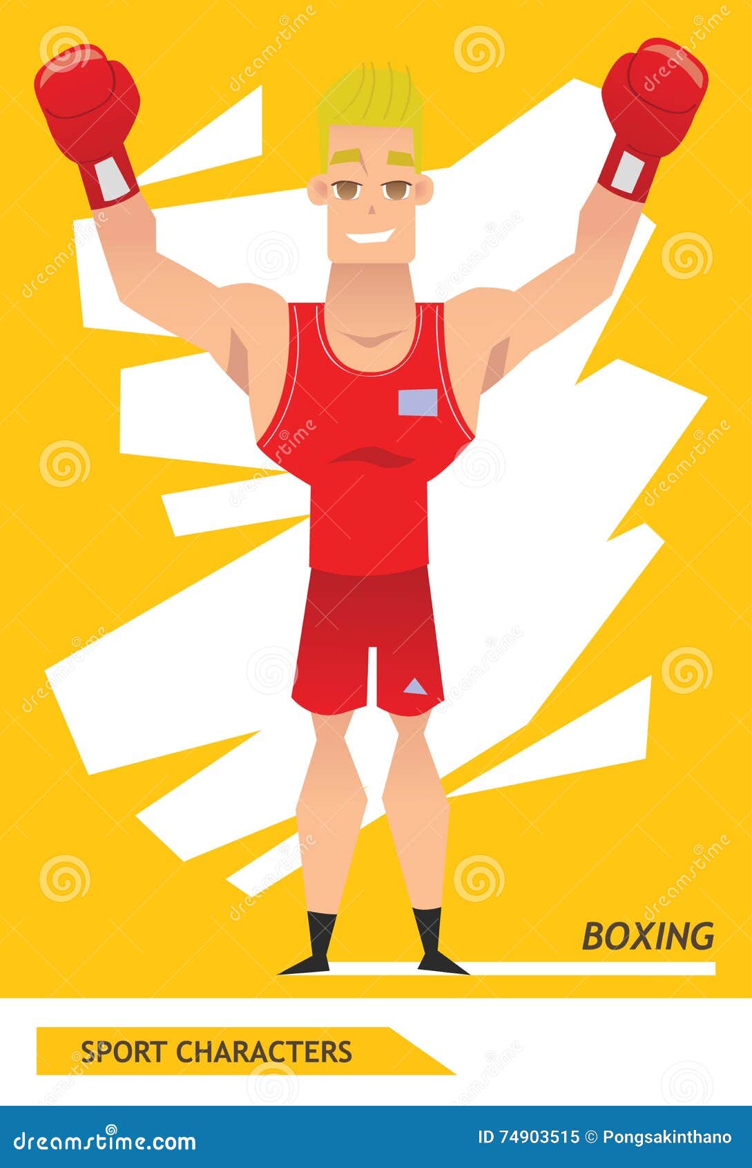 Sport Characters Boxing Player Vector Stock Vector - Illustration of ...