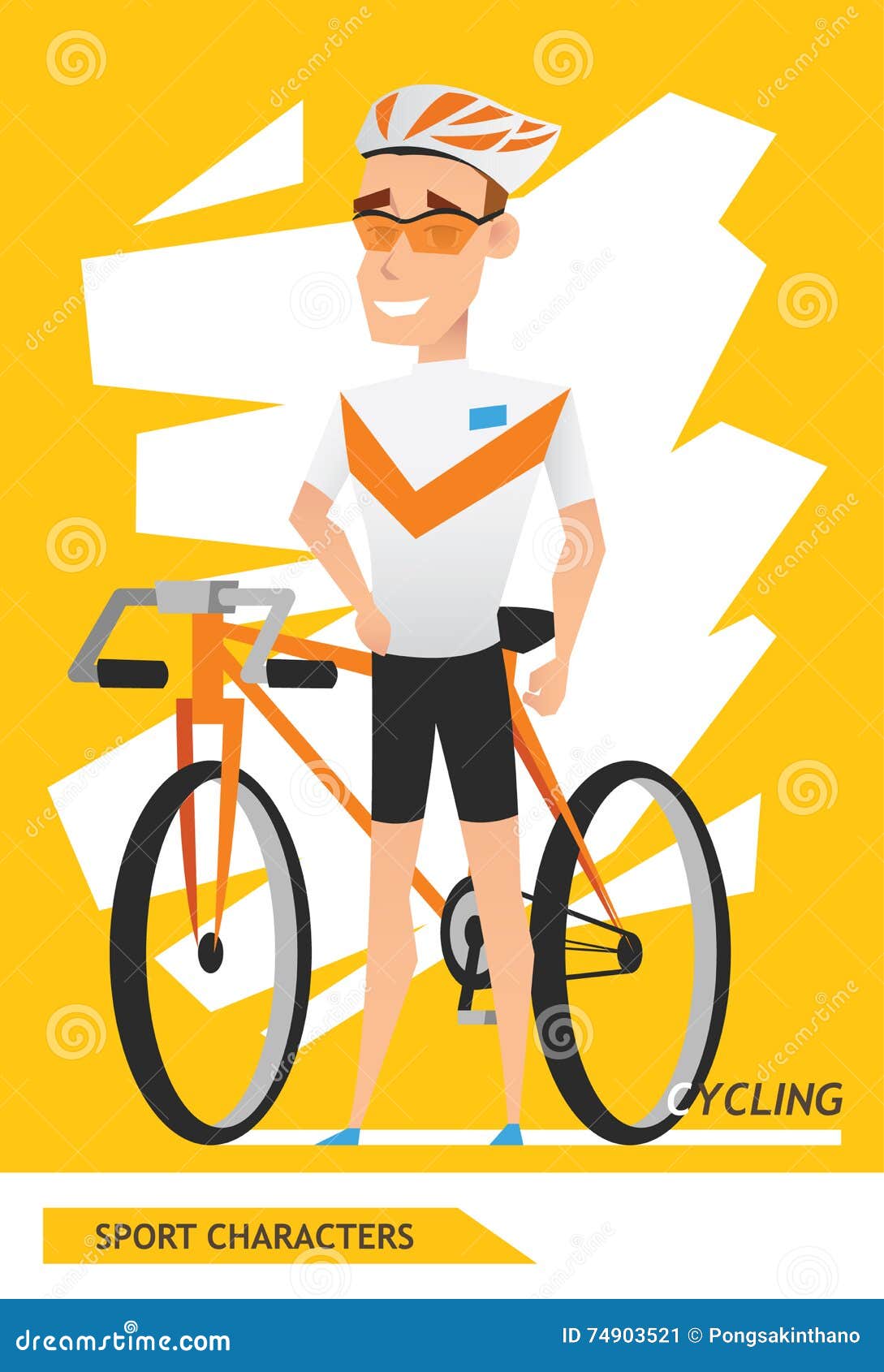 Sport Characters Cycling Player Vector Stock Vector - Illustration of ...