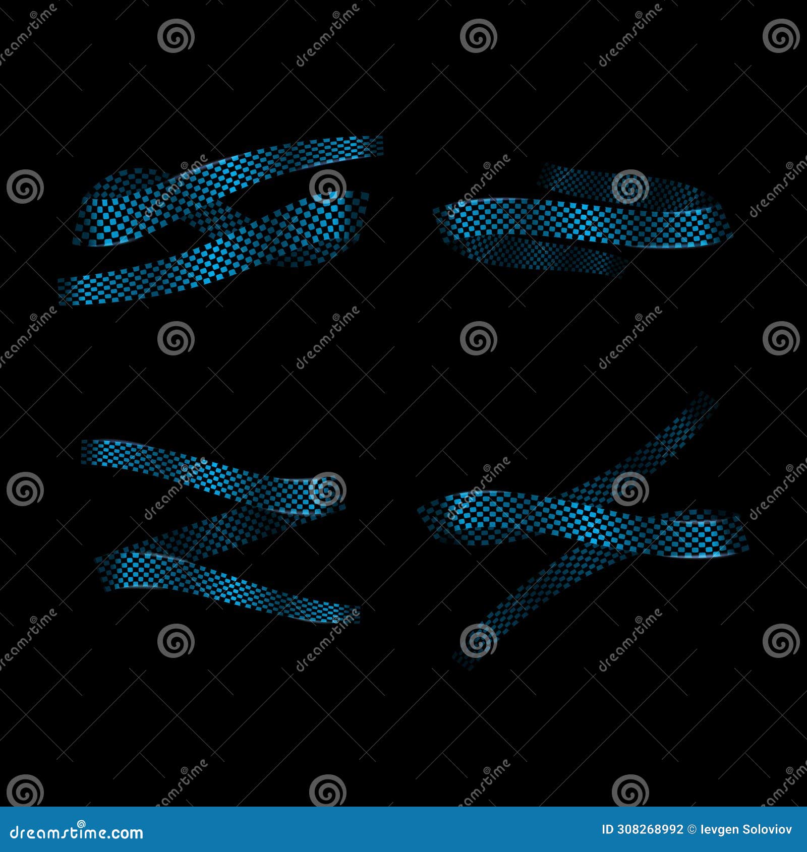 Sport Checkered Blue Flag Ribbons Stock Vector - Illustration of ...