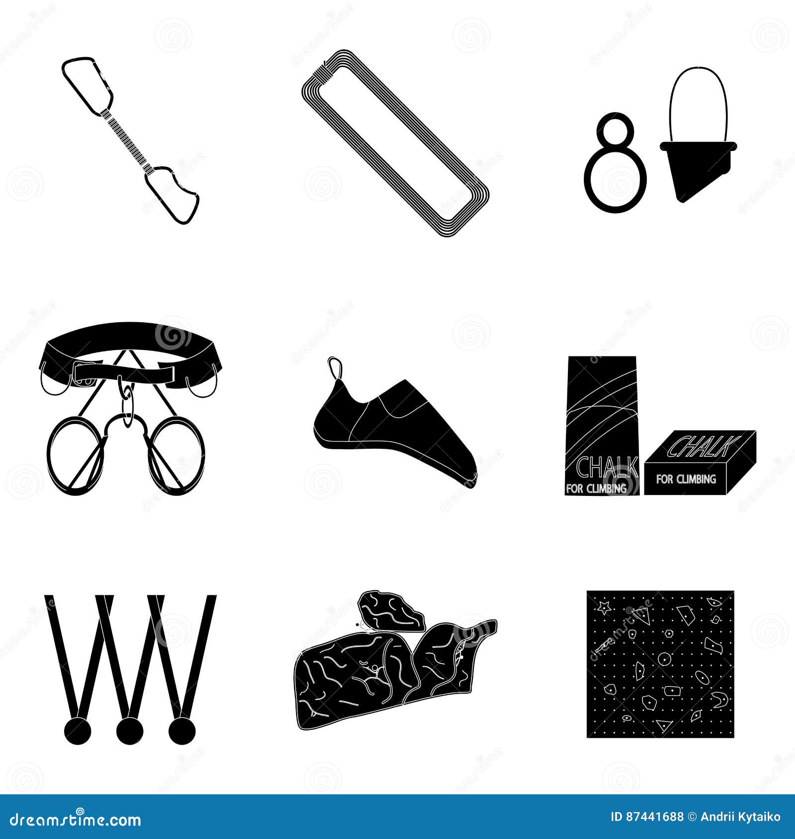 Quickdraw Climbing Doodle Icon, Vector Color Line Illustration ...