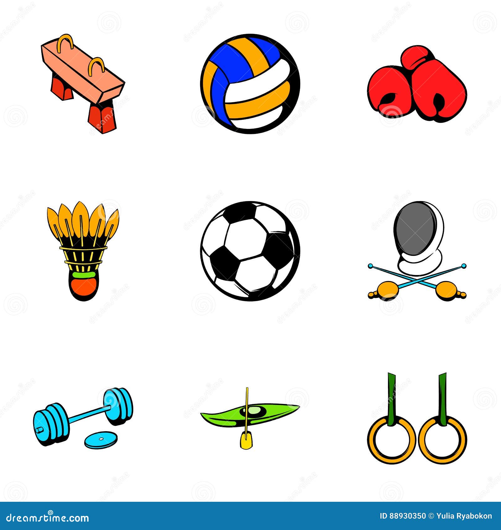 Sport Competition Icons Set, Cartoon Style Stock Vector - Illustration ...