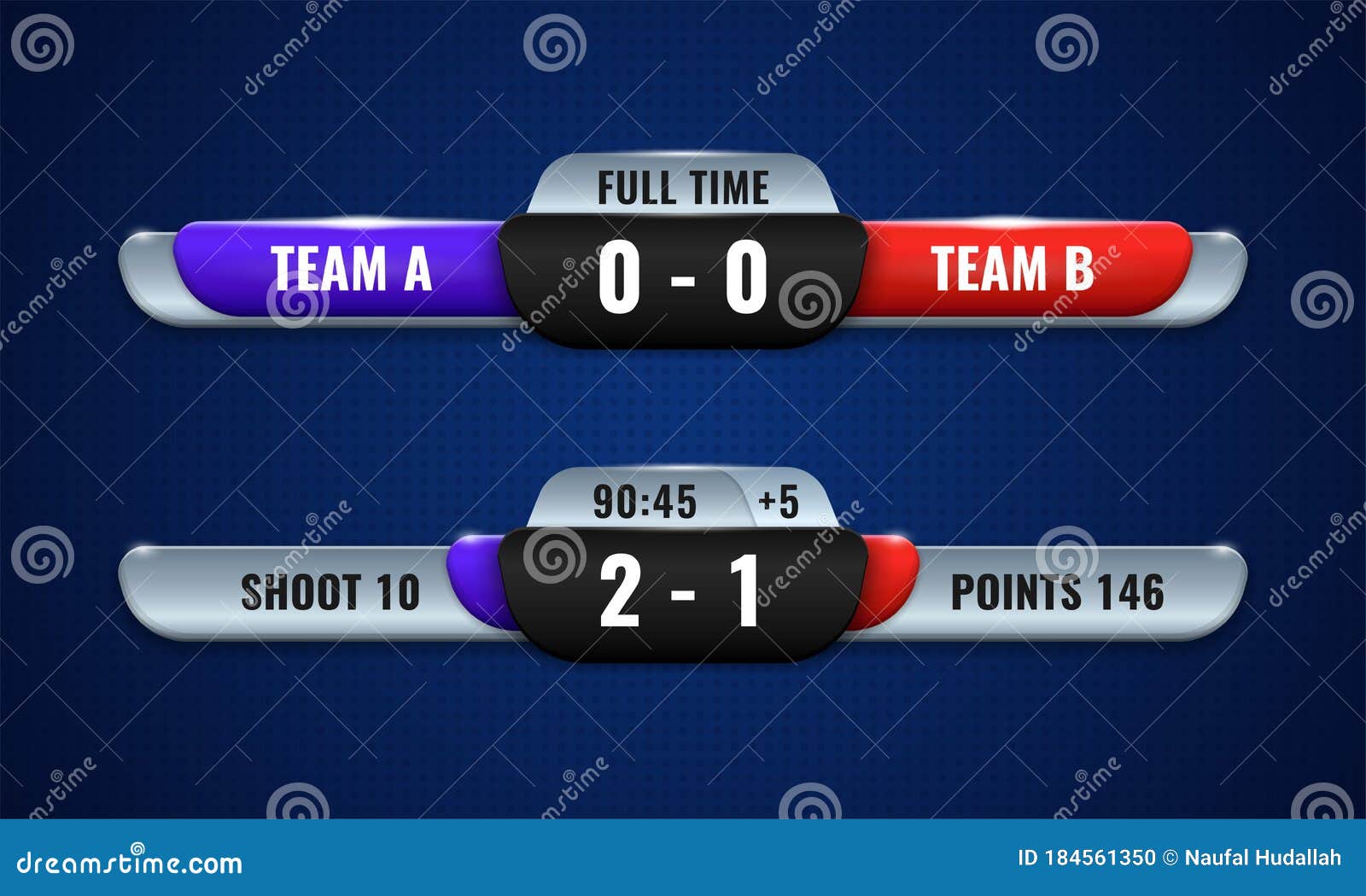Sport Competition Scoreboard Modern Vector Design for Lower Third ...