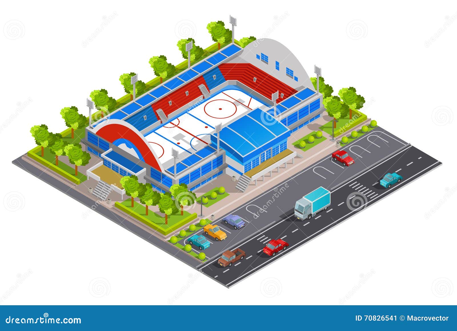 Sport Complex Stadium Isometric Banner Stock Vector - Illustration of ...