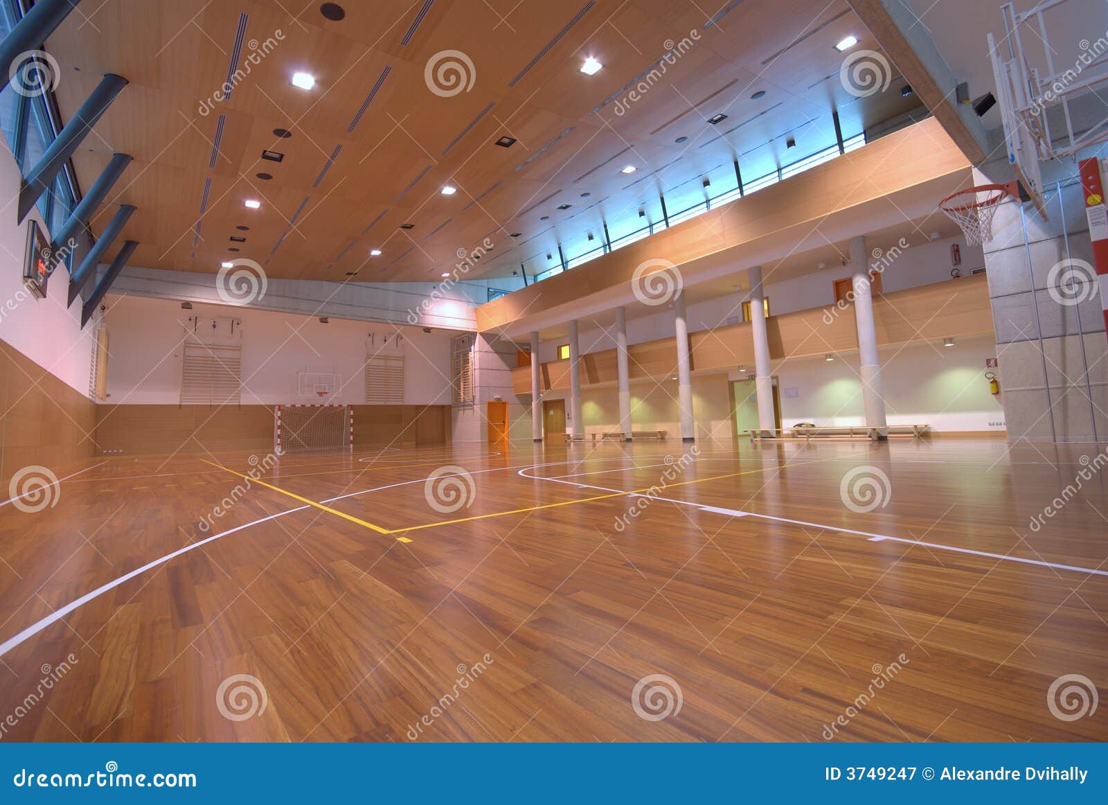 Sport court - indoor stock image. Image of floor, basketball - 3749247