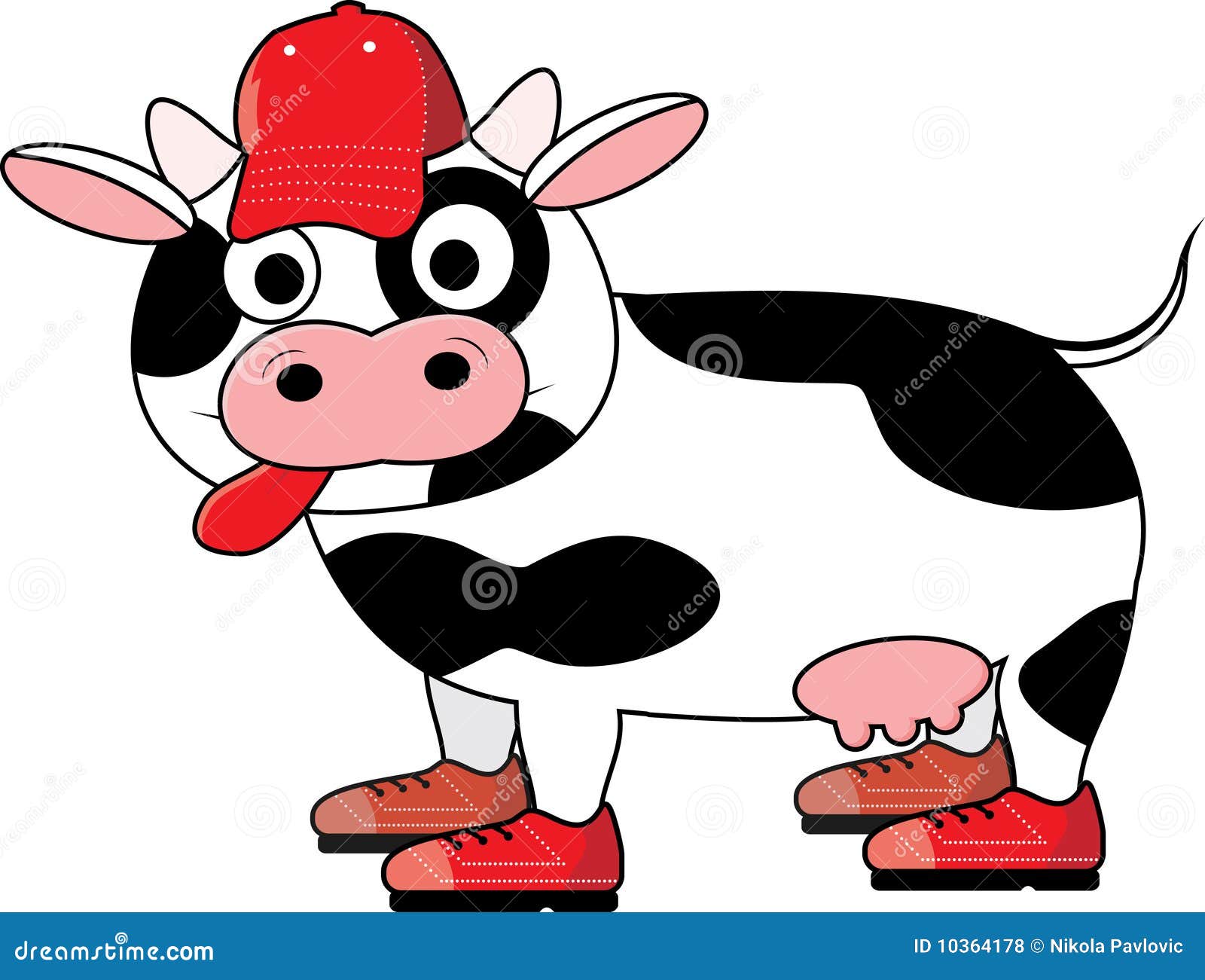 Sport cow stock vector. Illustration of outfit, cute - 10364178