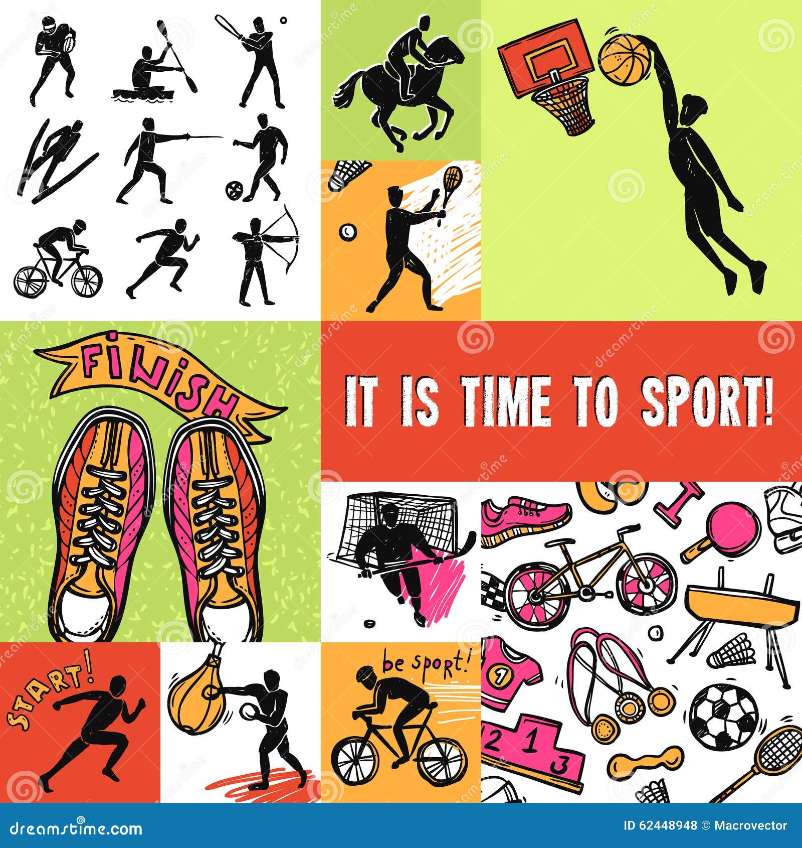 Sport Design Concept stock vector. Illustration of drawn - 62448948