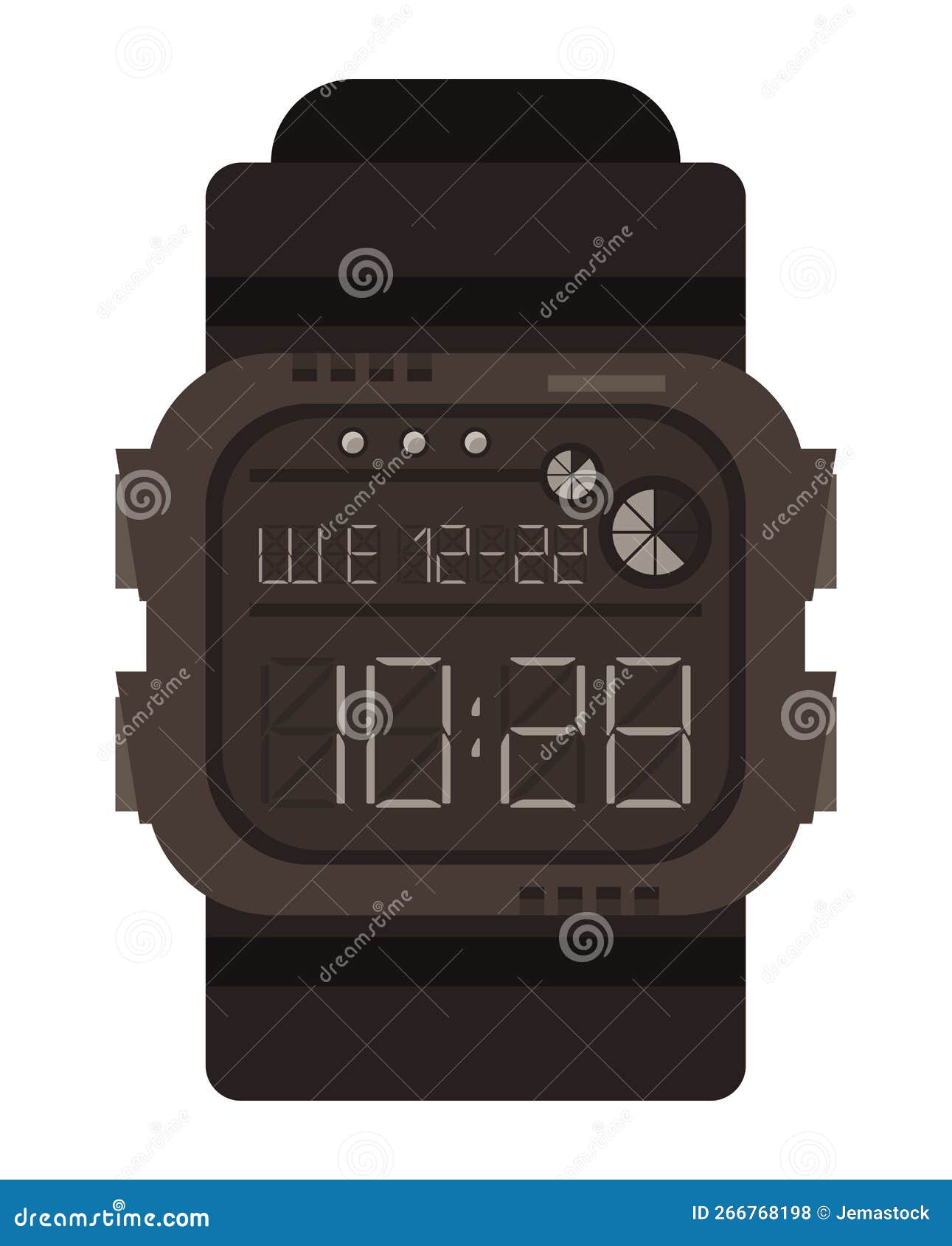 Sport digital watch stock vector. Illustration of minutes - 266768198