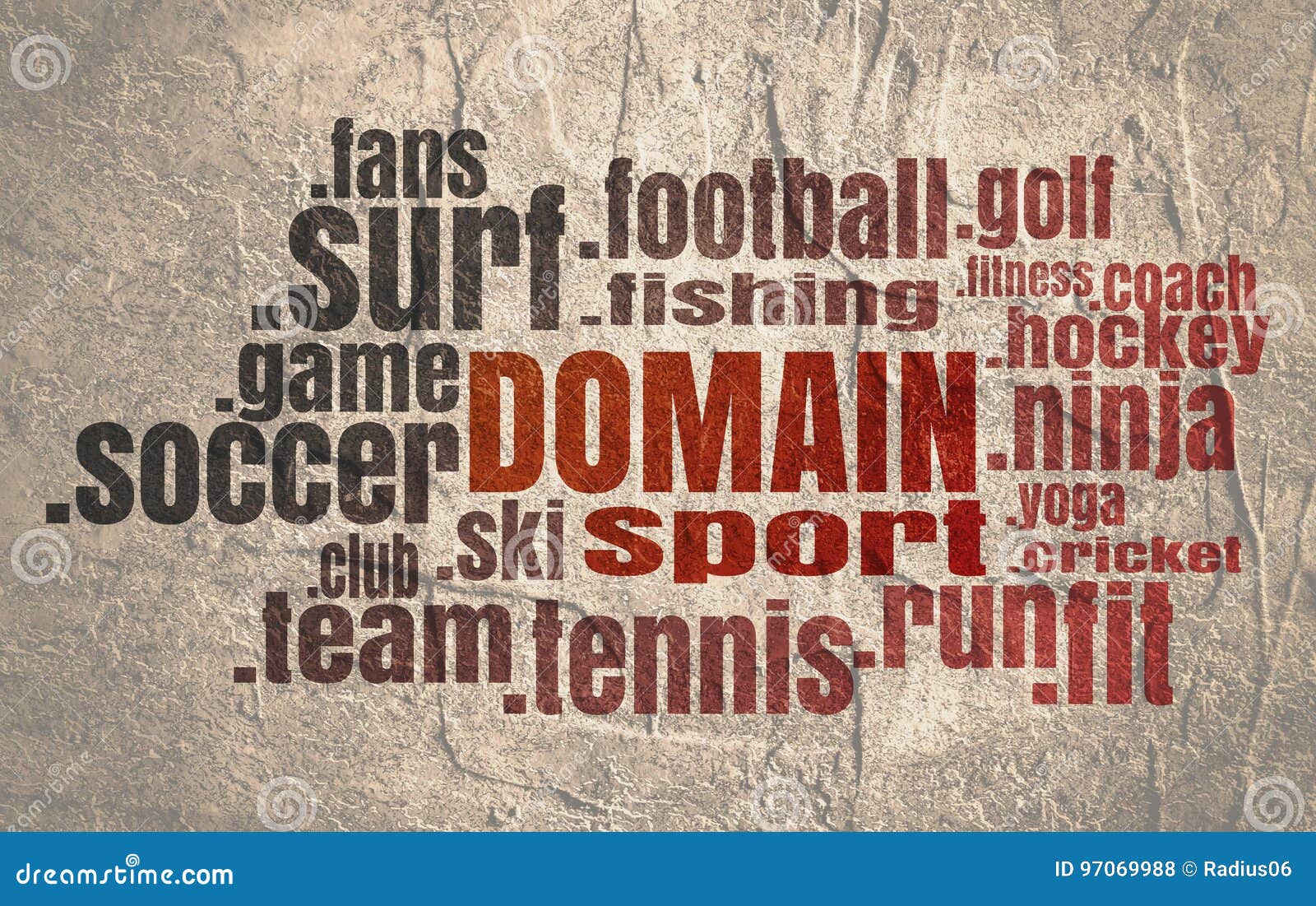 Sport domain names cloud stock illustration. Illustration of business ...