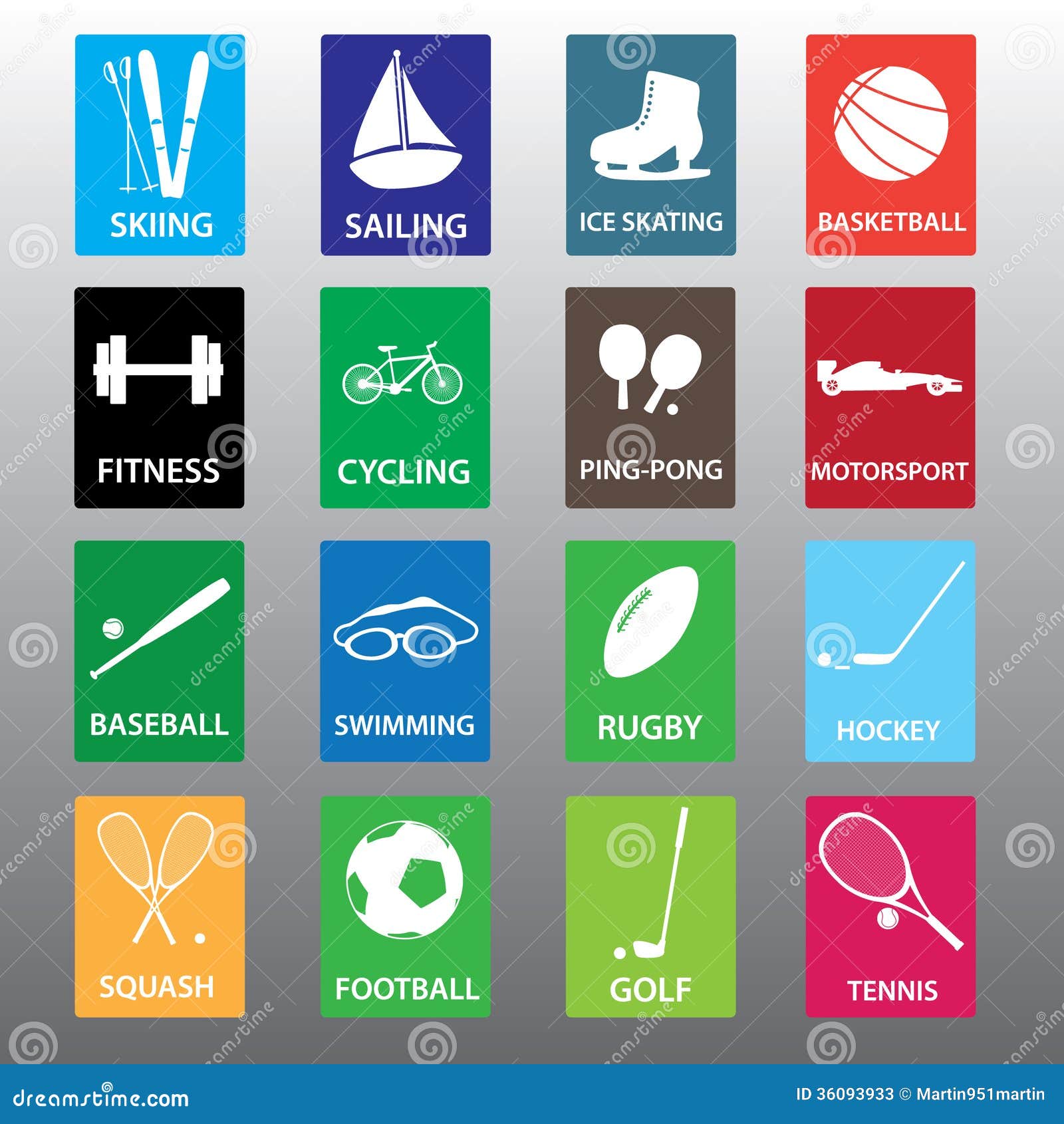 Sport Equipment Color Icon Set Eps10 Stock Vector - Illustration of ...