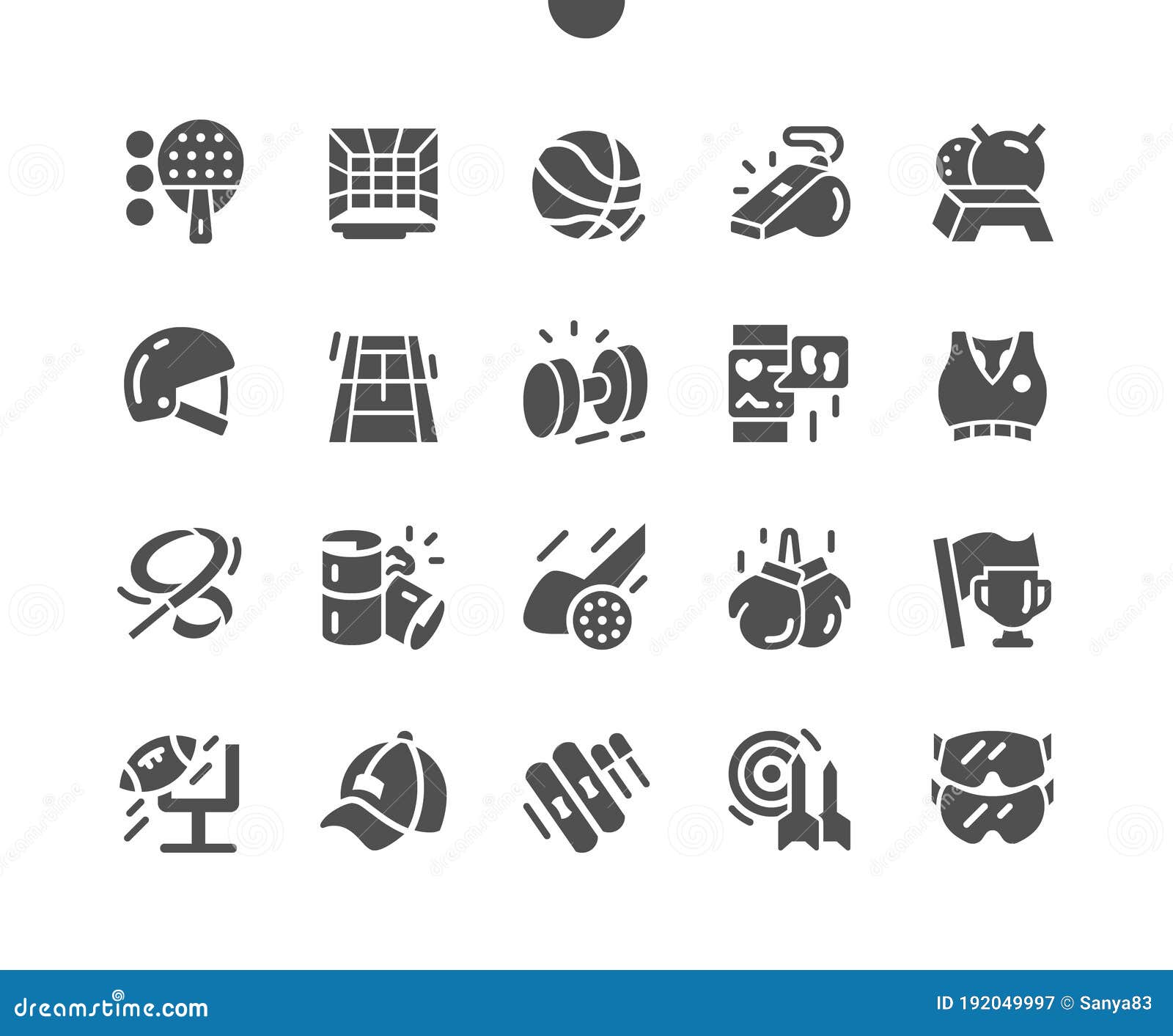 Sport Equipment Well-crafted Pixel Perfect Vector Solid Icons Stock ...