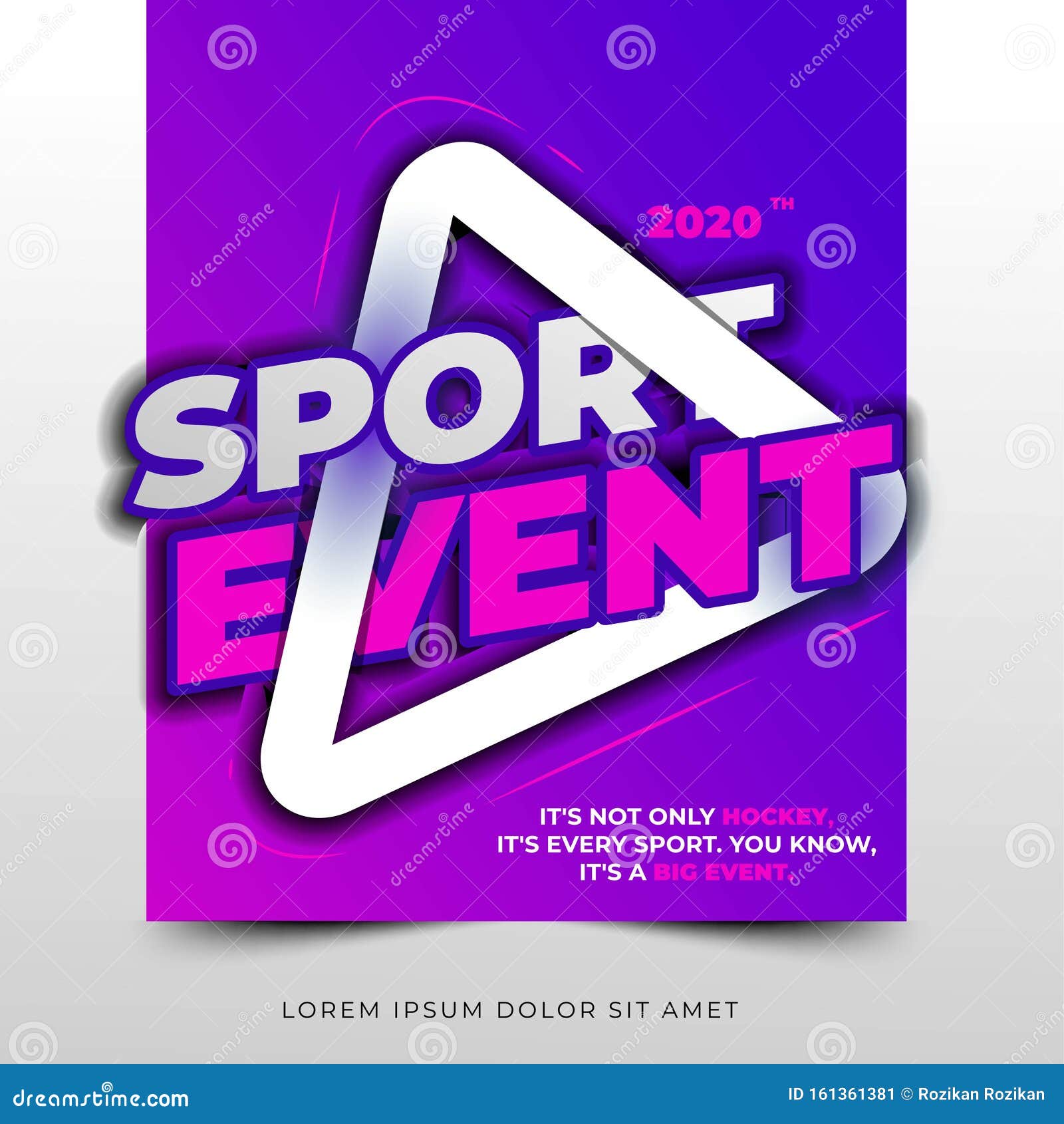 Sport Event Typographic Title Design, Clean and Simple Layout Stock ...