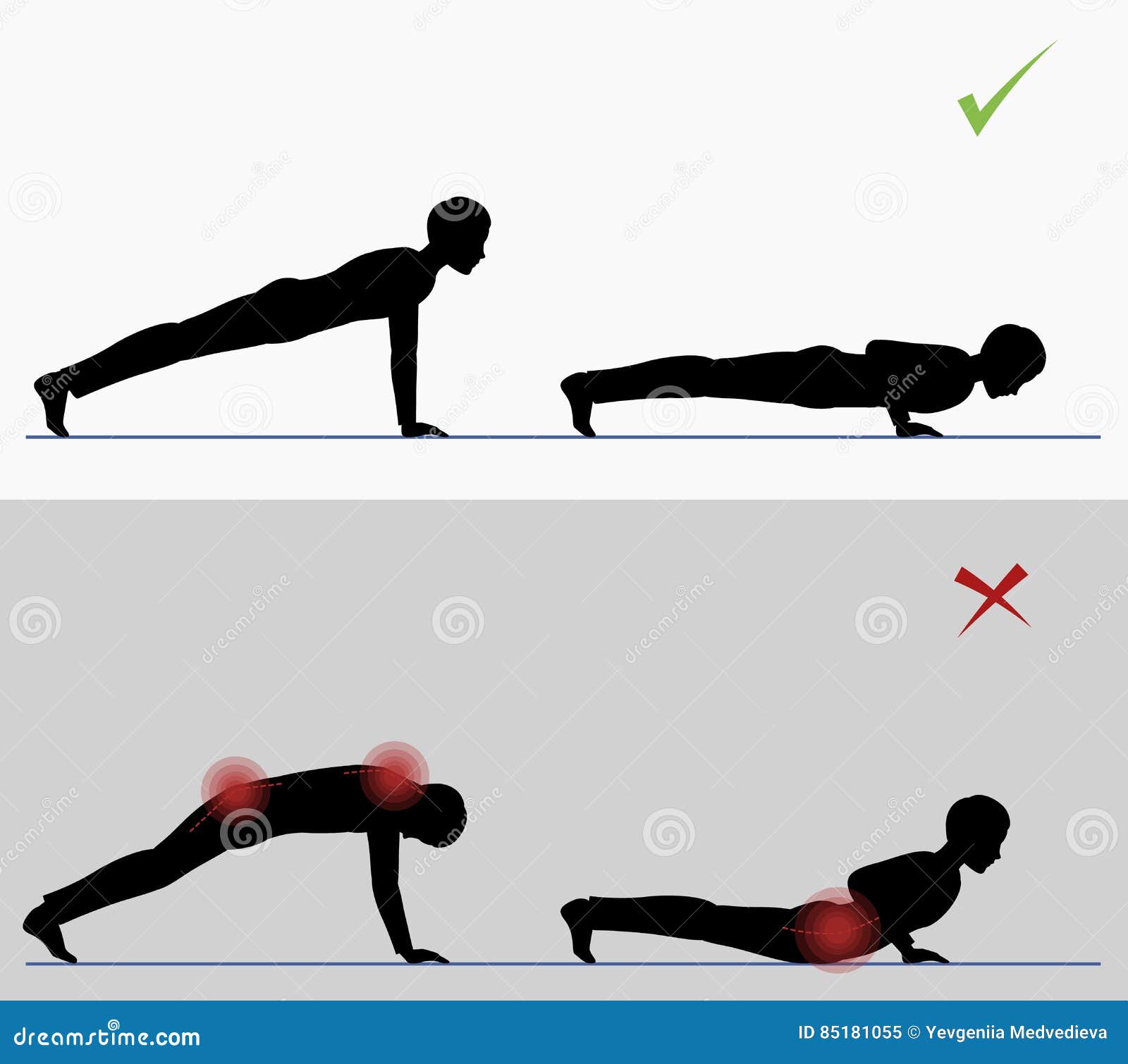 Sport Exercise. Physical Training Full Push Ups Stock Vector ...