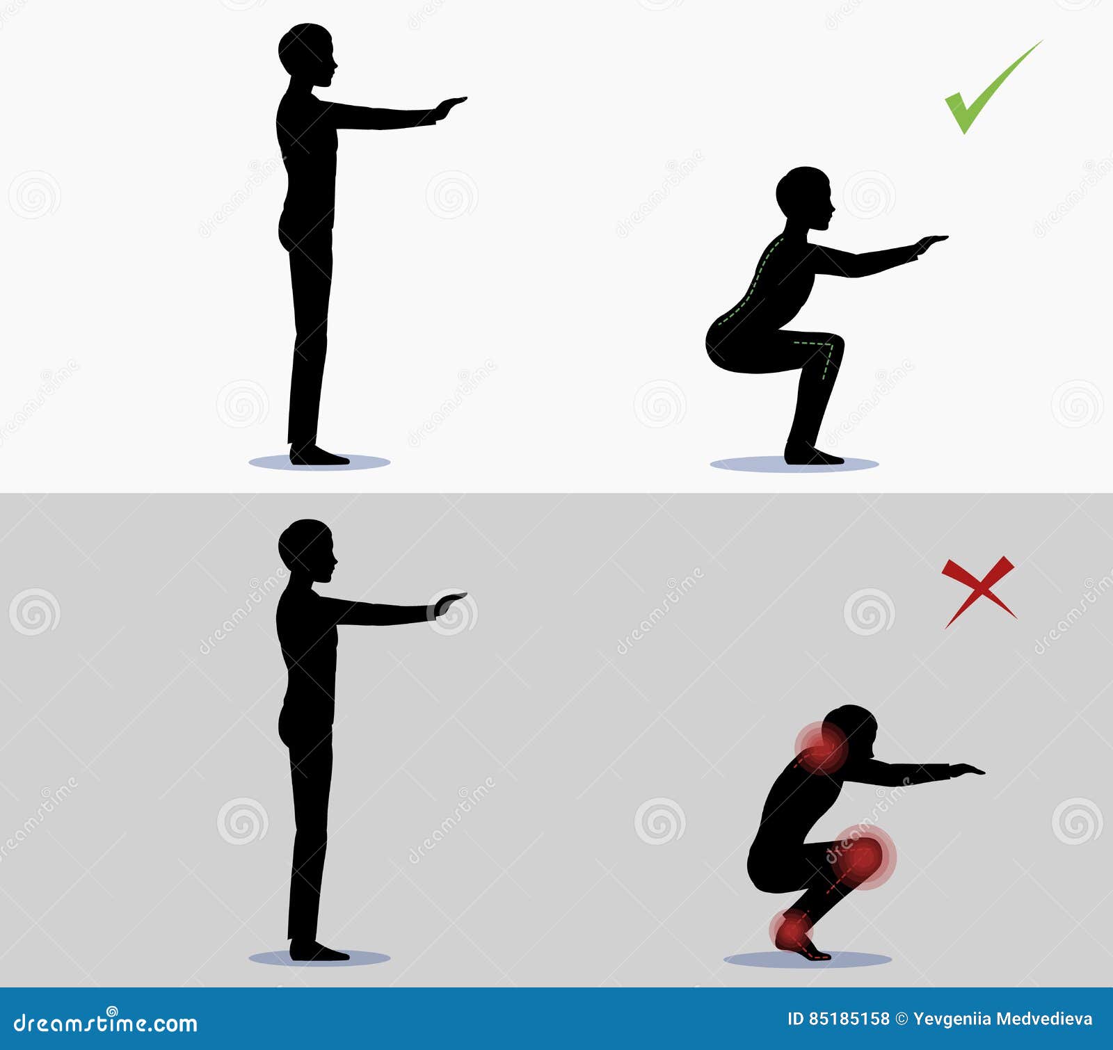 Sport Exercise. Physical Training Squats Stock Vector - Illustration of ...