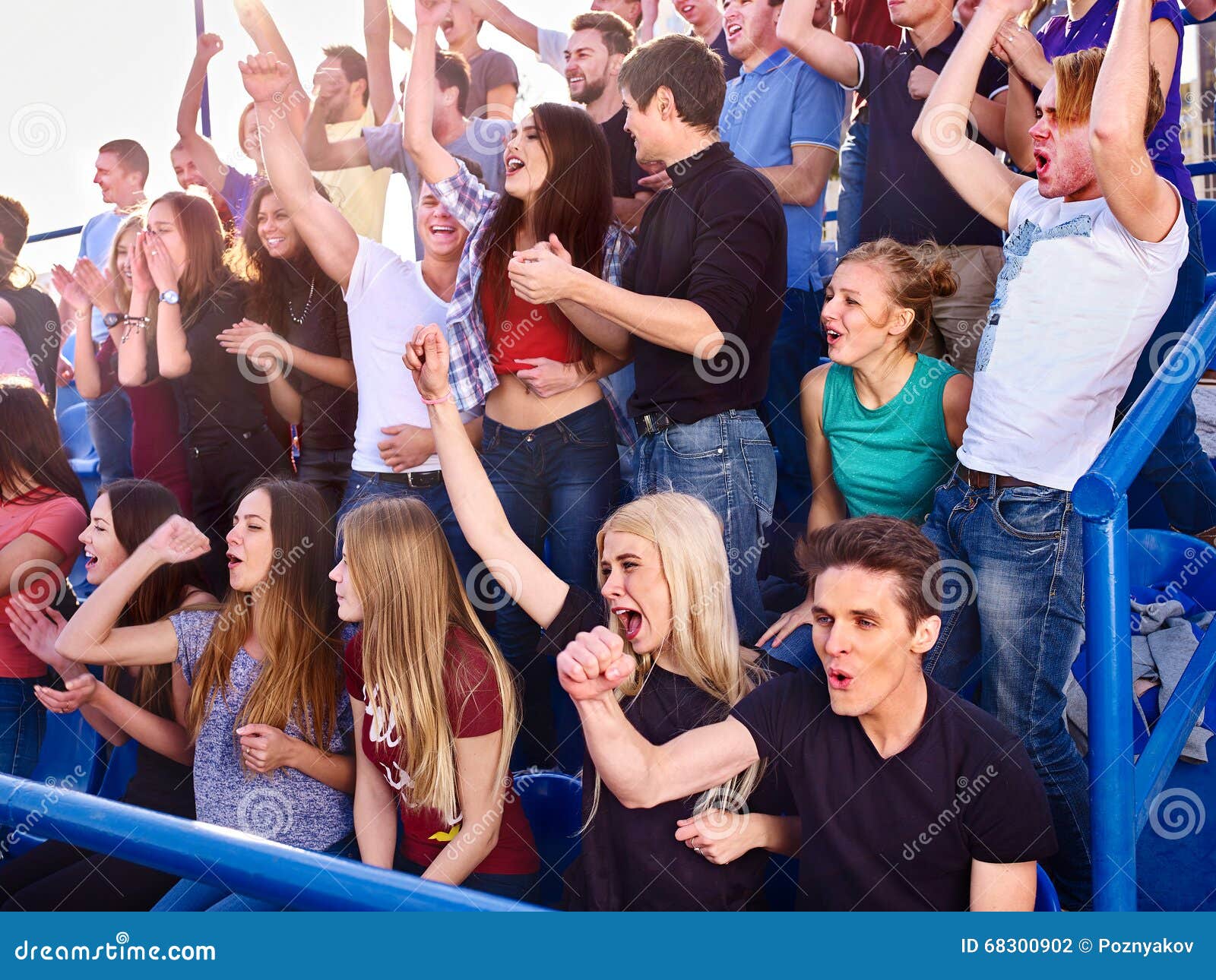 Sport Fans Clapping And Singing On Tribunes. Royalty-Free Stock Image ...