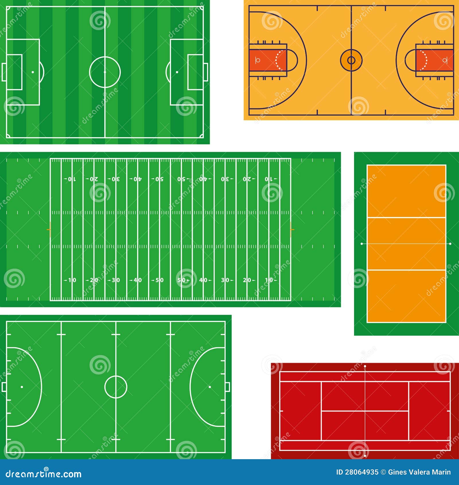 Sport Fields Illustration Cartoon Vector | CartoonDealer.com #7095679