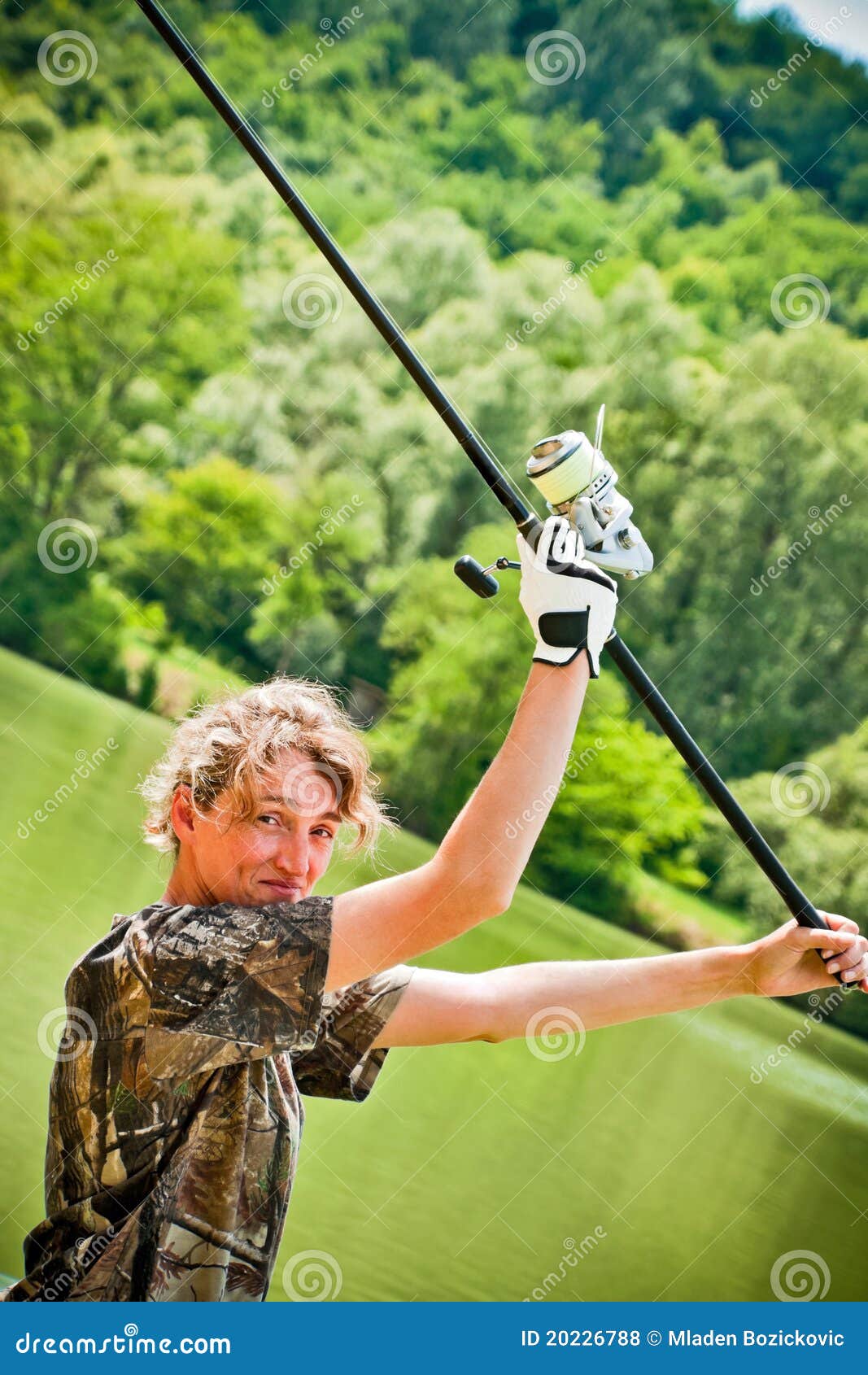 Sport fishing stock photo. Image of glove, summer, angling - 20226788