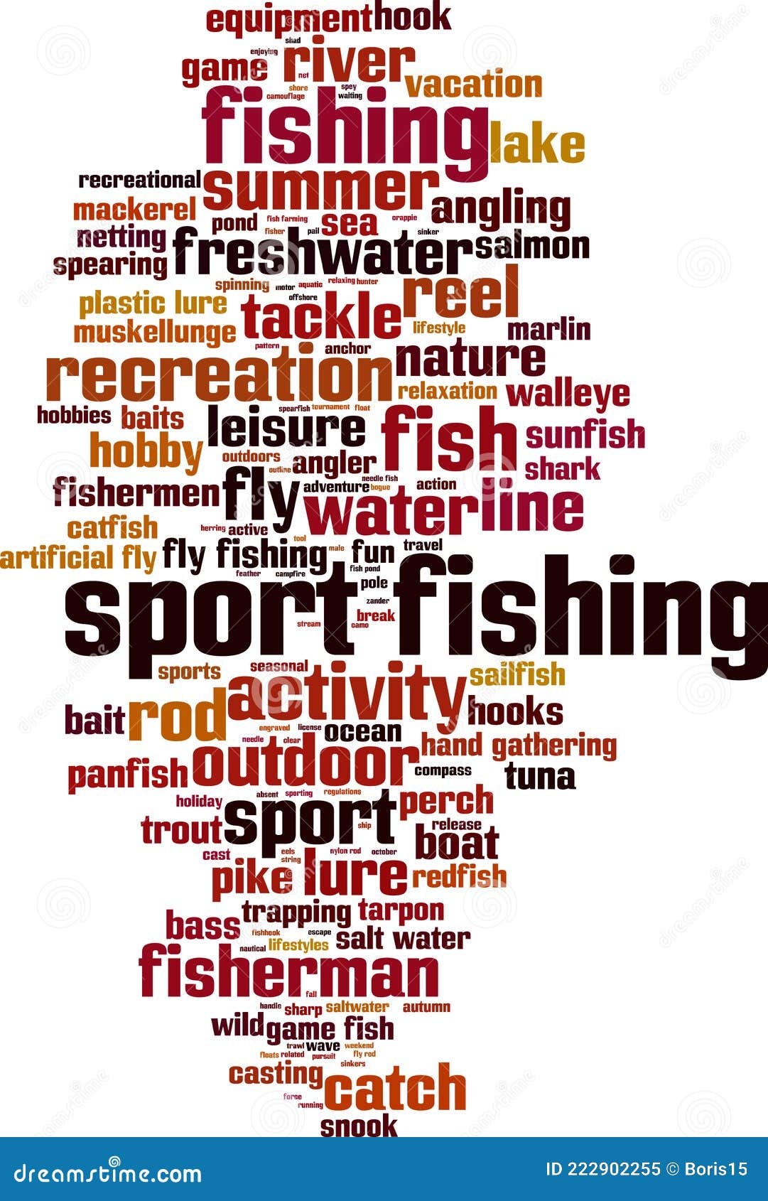 Sport fishing word cloud stock vector. Illustration of baits - 222902255