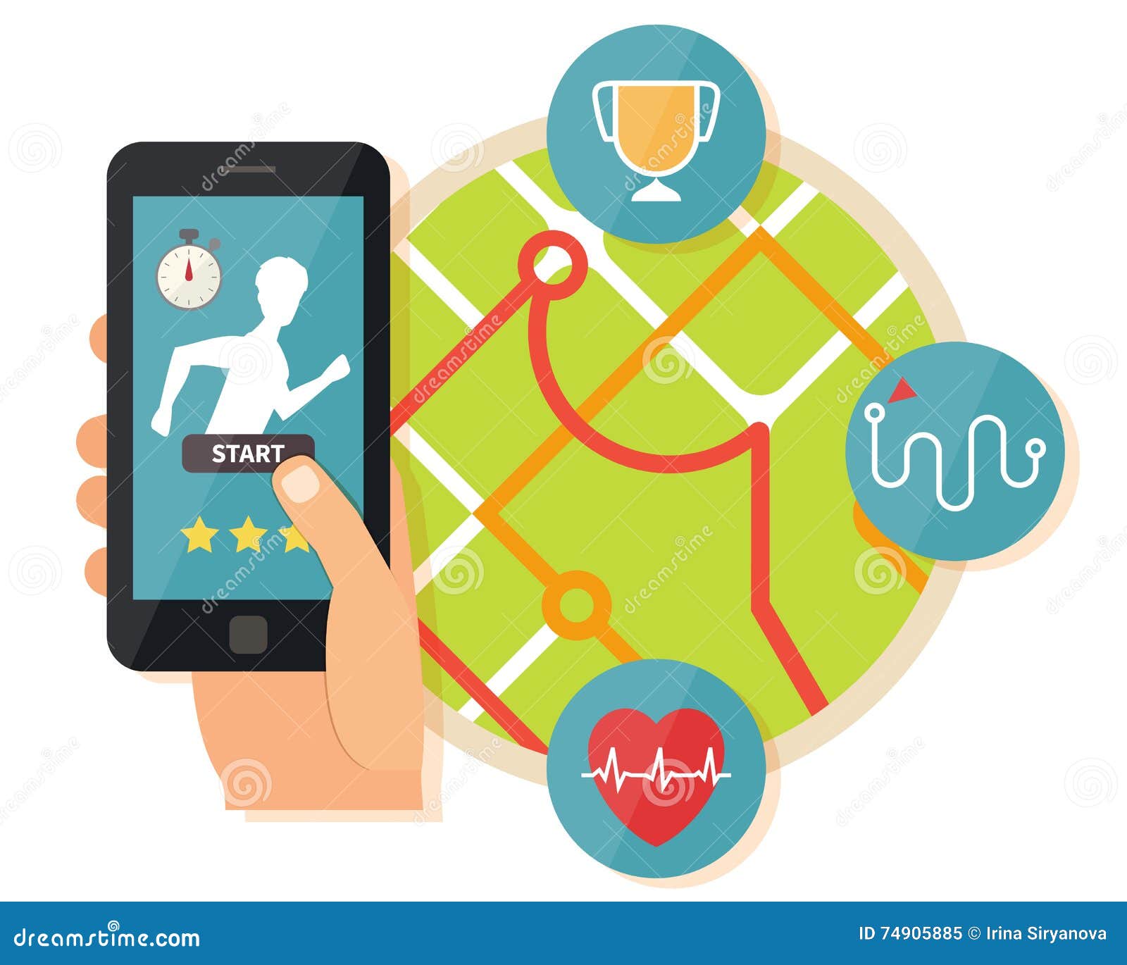 Sport Fitness Application. Running App. Stock Vector - Illustration of ...