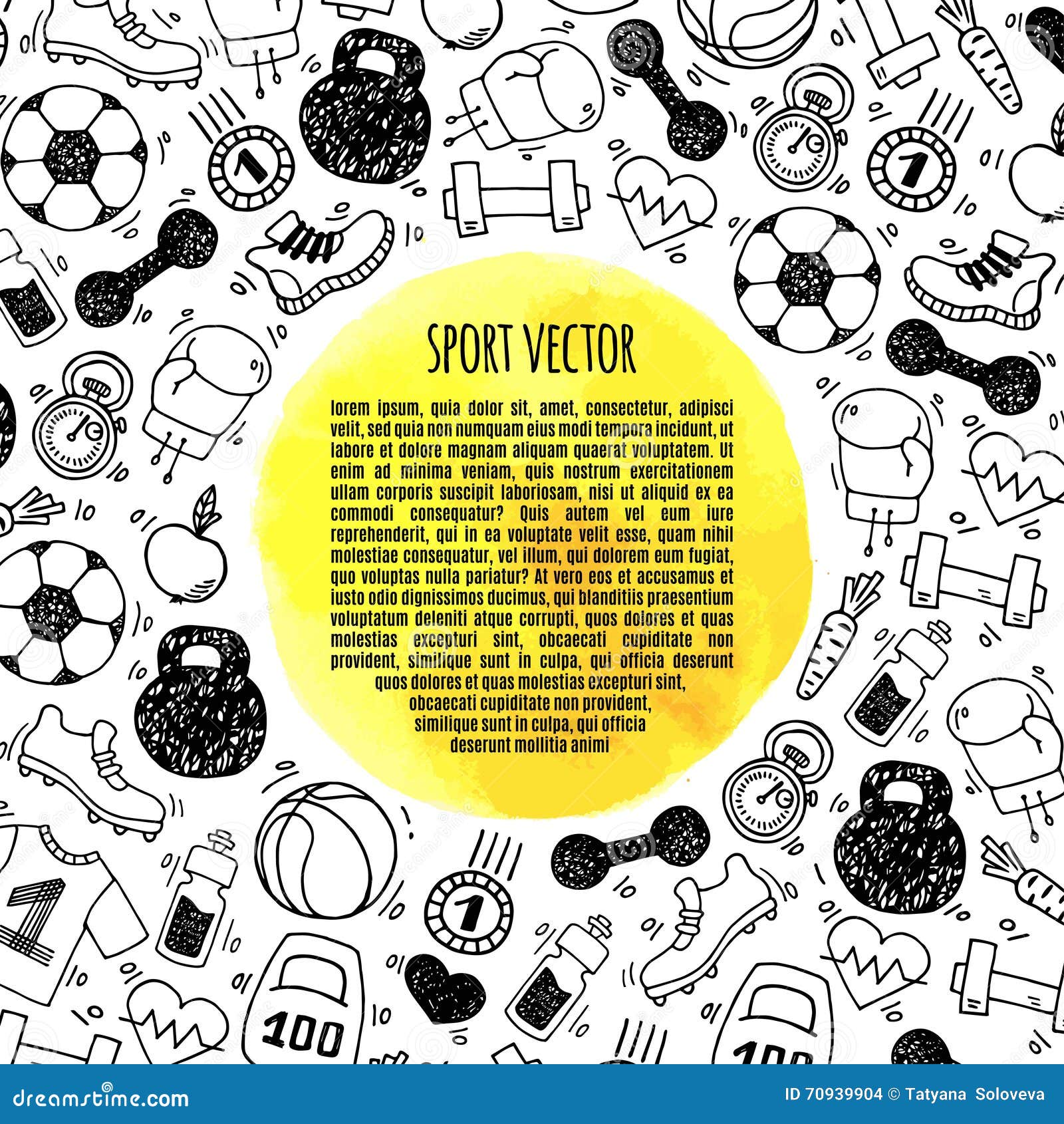 Sport frame circle vector. stock vector. Illustration of doodle - 70939904