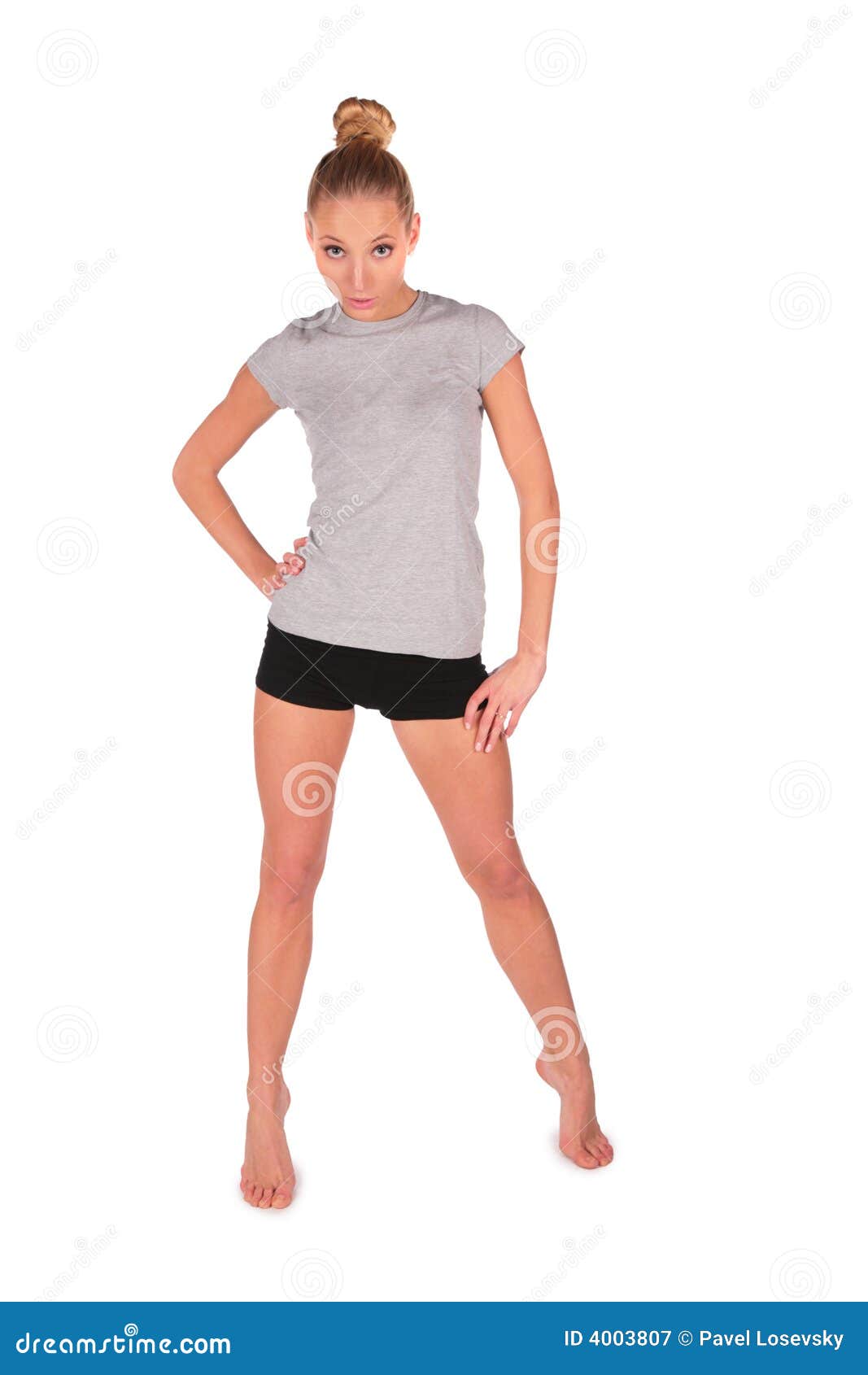 Sport girl stands stock image. Image of girls, figure - 4003807
