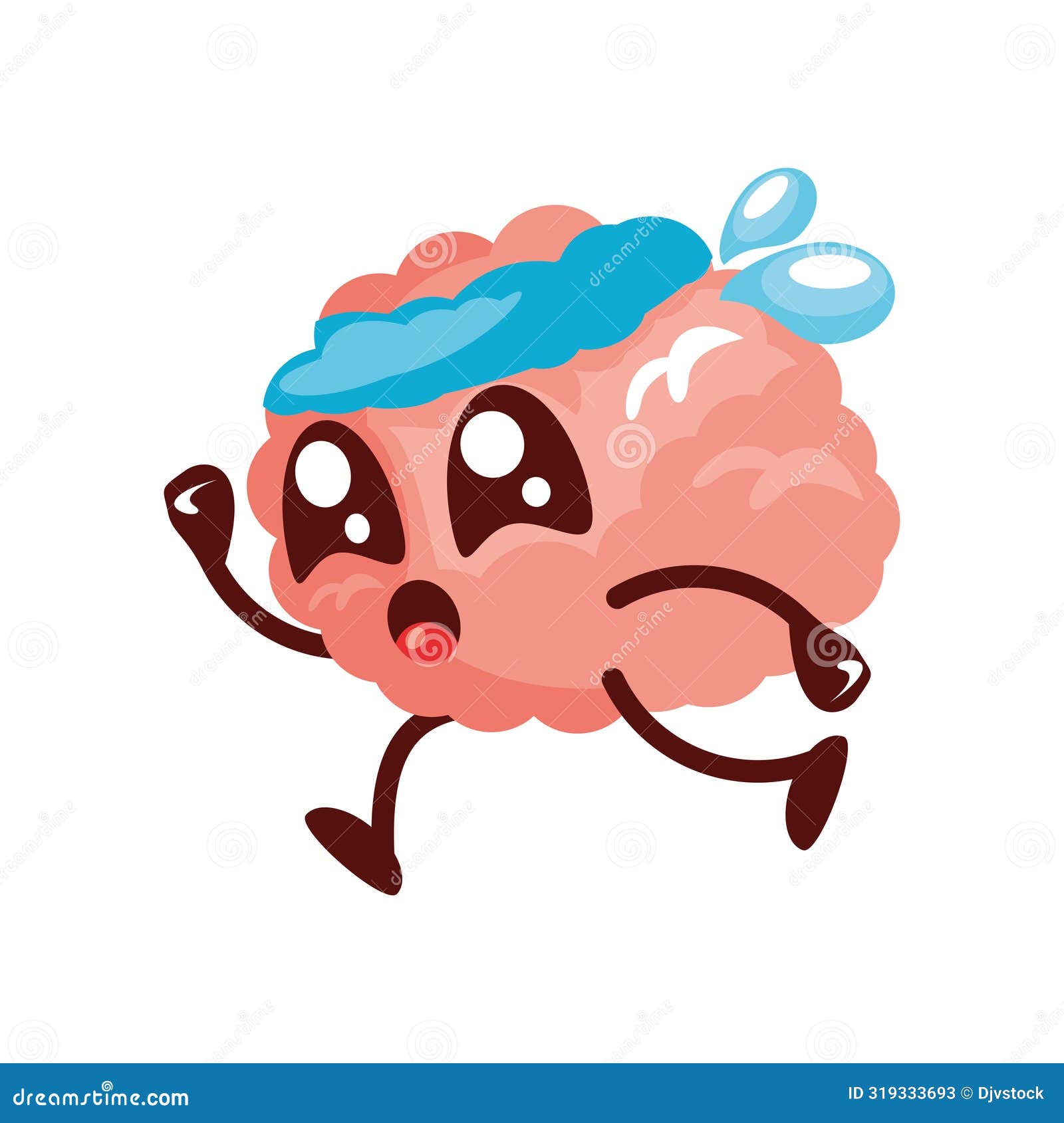 Sport happy brain running stock vector. Illustration of brain - 319333693