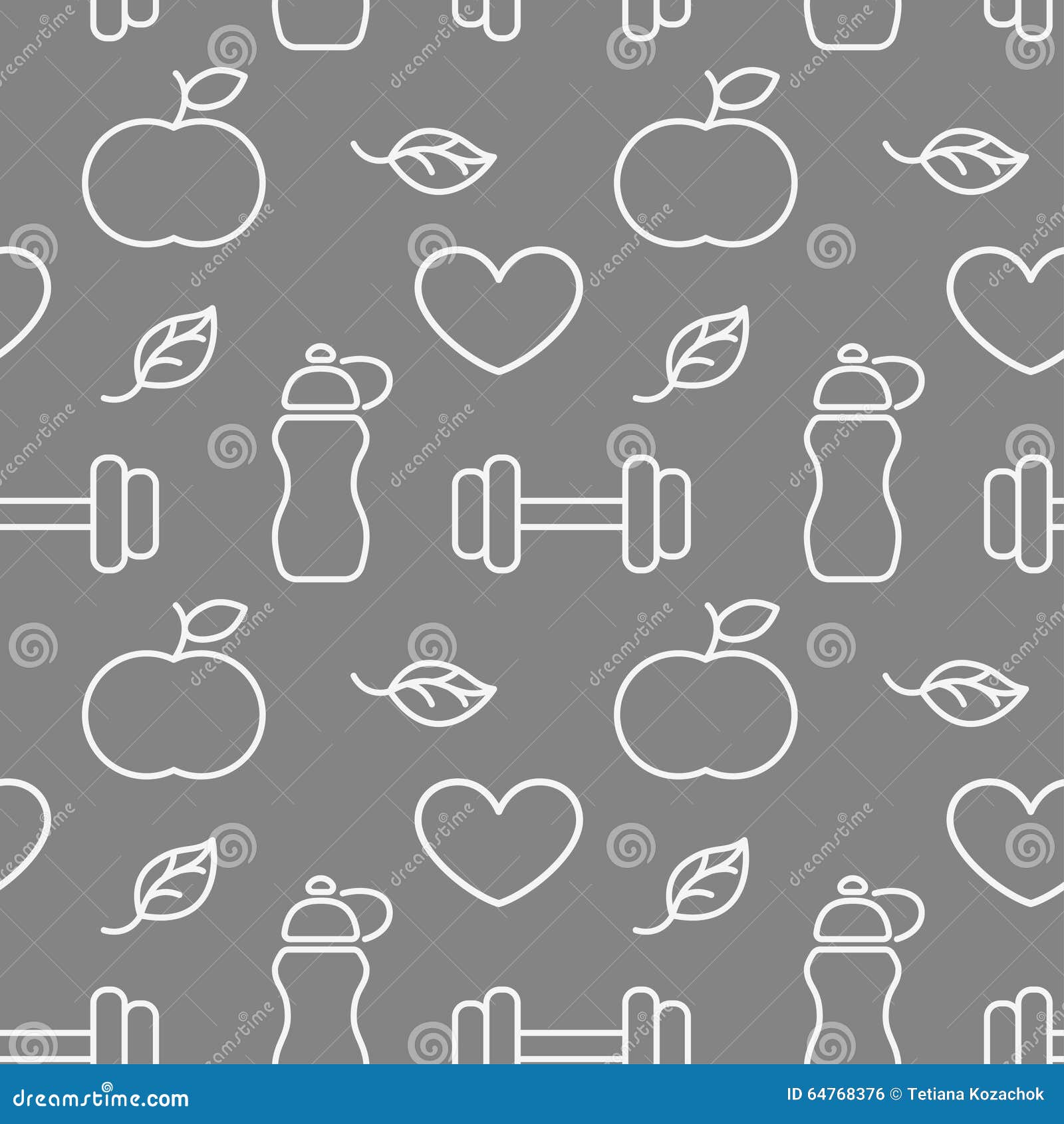 Sport and health pattern stock vector. Illustration of healthy - 64768376