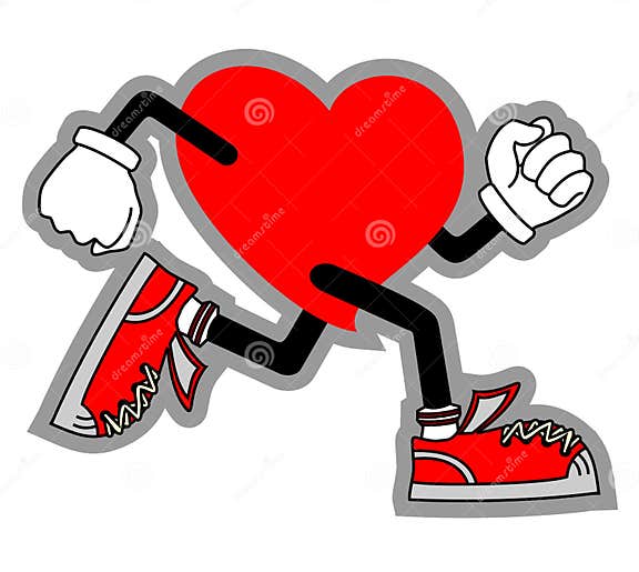 Sport heart stock vector. Illustration of runner, label - 27629174