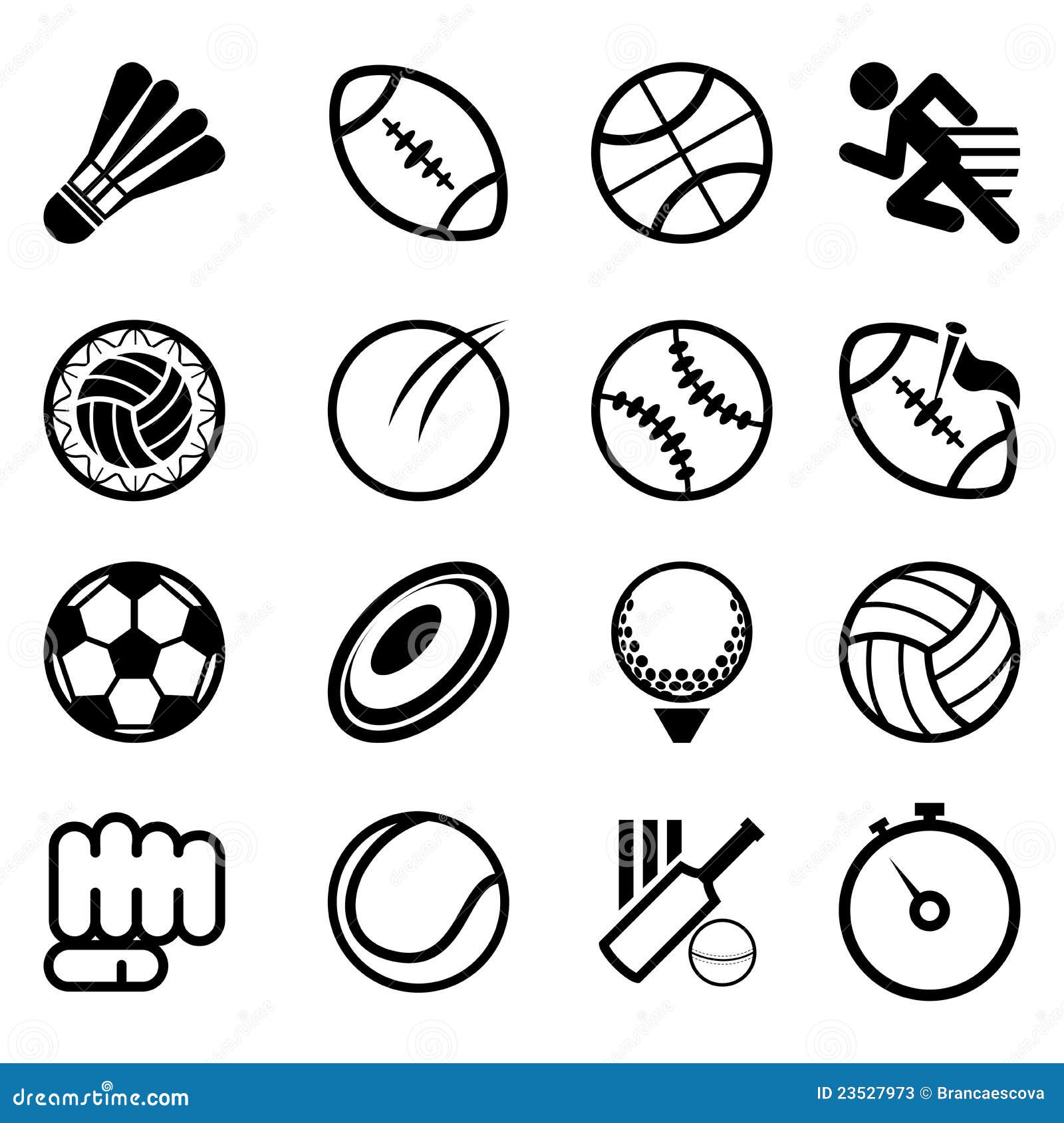 Sport Icon Set stock vector. Illustration of golf, ball - 23527973