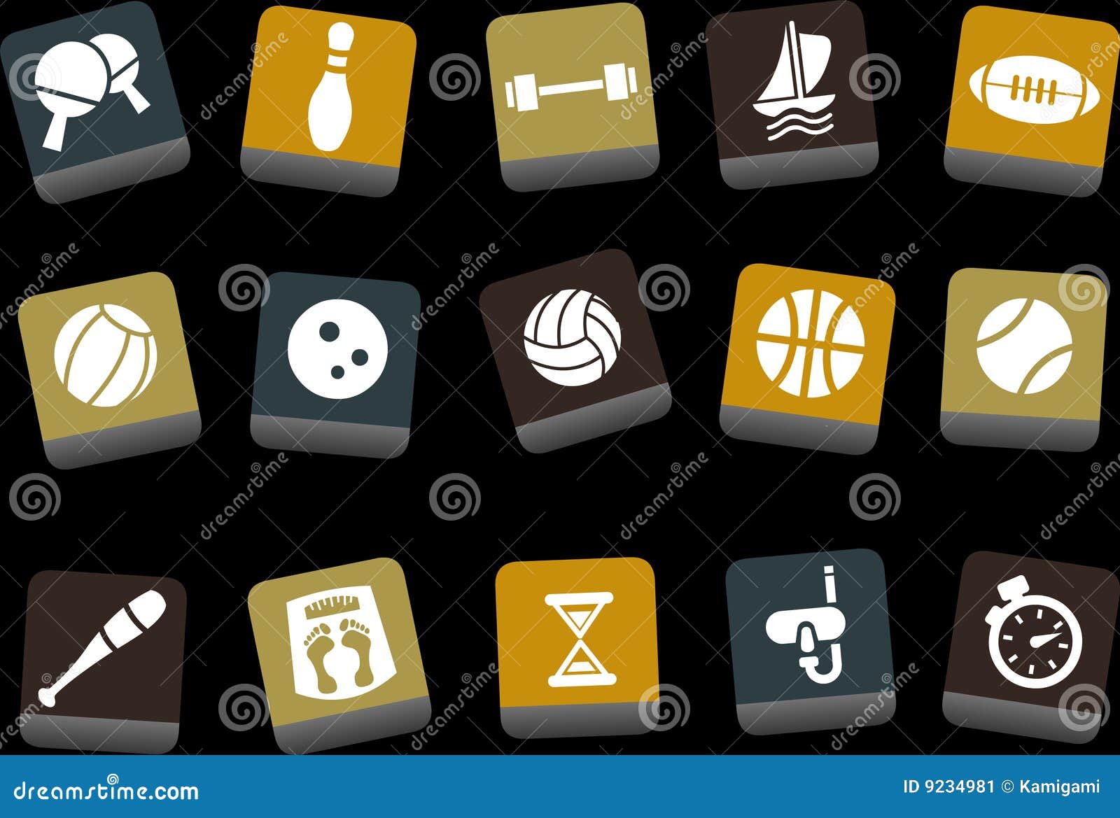 Sport Icon Set stock vector. Illustration of pong, games - 9234981