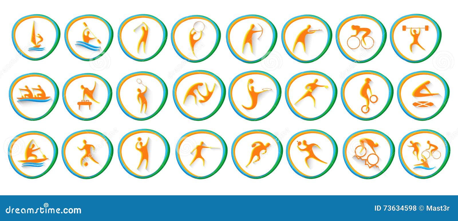 Sport Icon Set Athlete Competition Collection Stock Vector ...