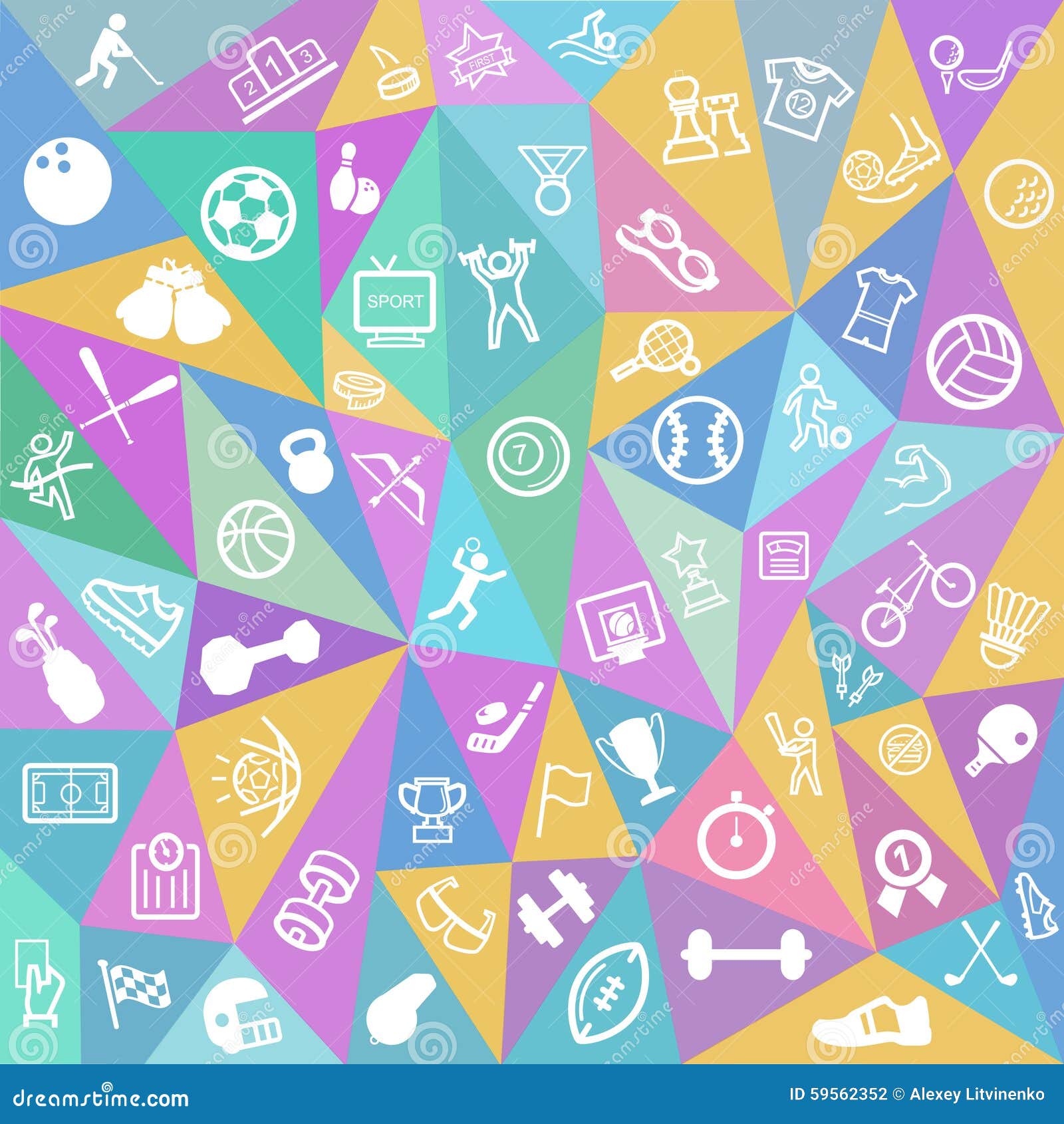 Sport icons background stock vector. Illustration of icon - 59562352