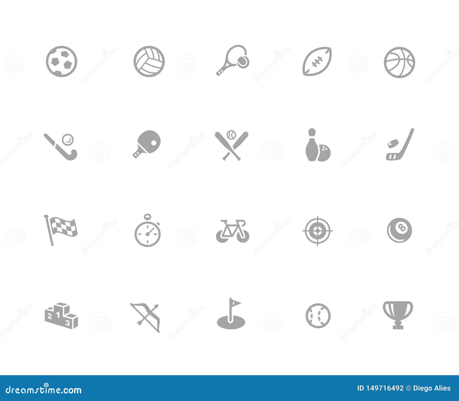 Sport Icons // 32 Pixels Icons White Series Stock Vector - Illustration ...