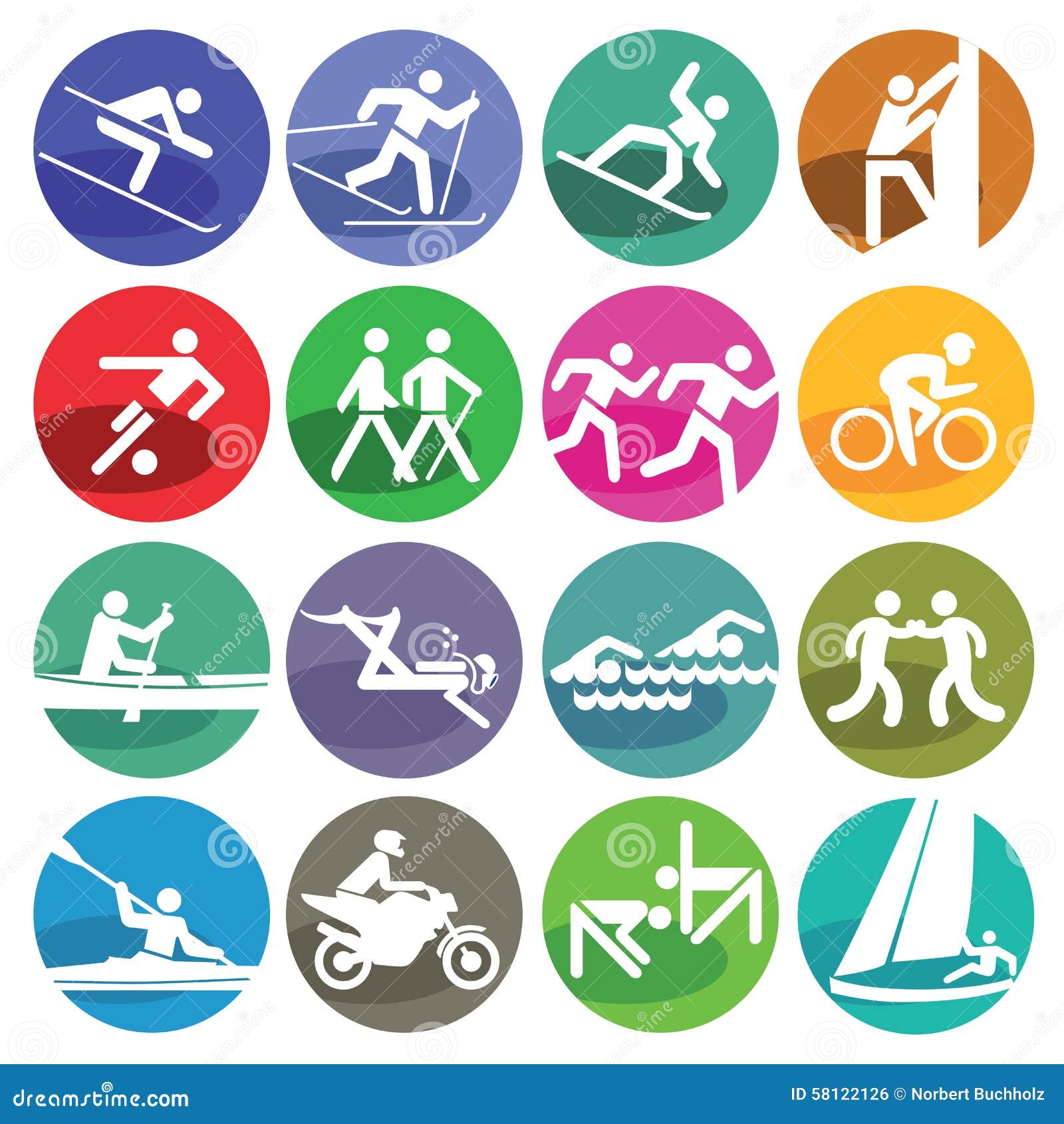 Sport icons set stock vector. Illustration of diving - 58122126