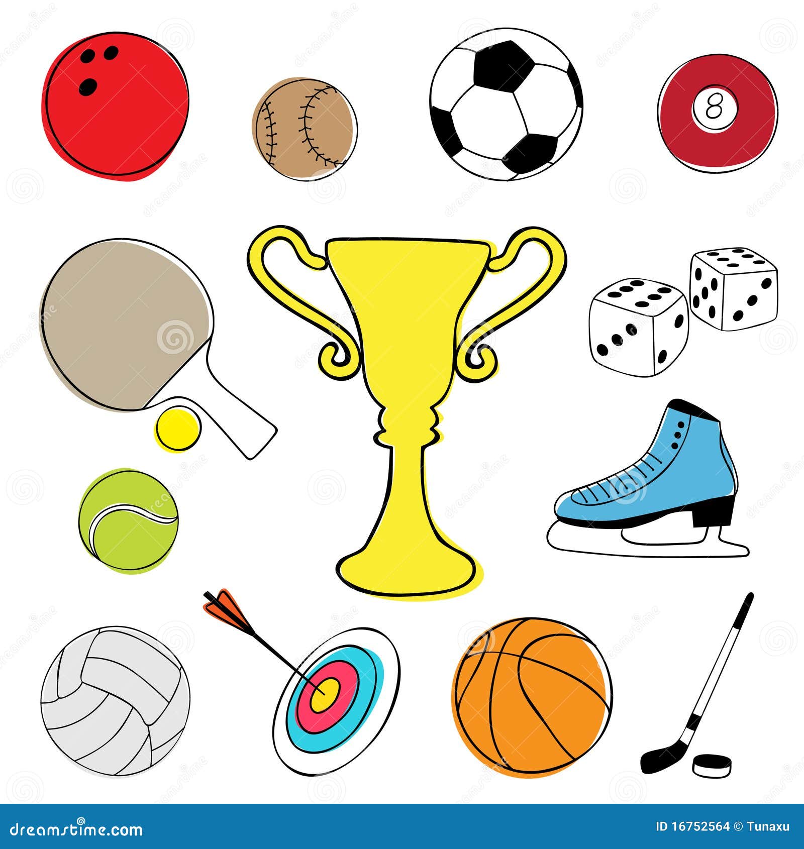 Sport item design elements stock vector. Illustration of button - 16752564