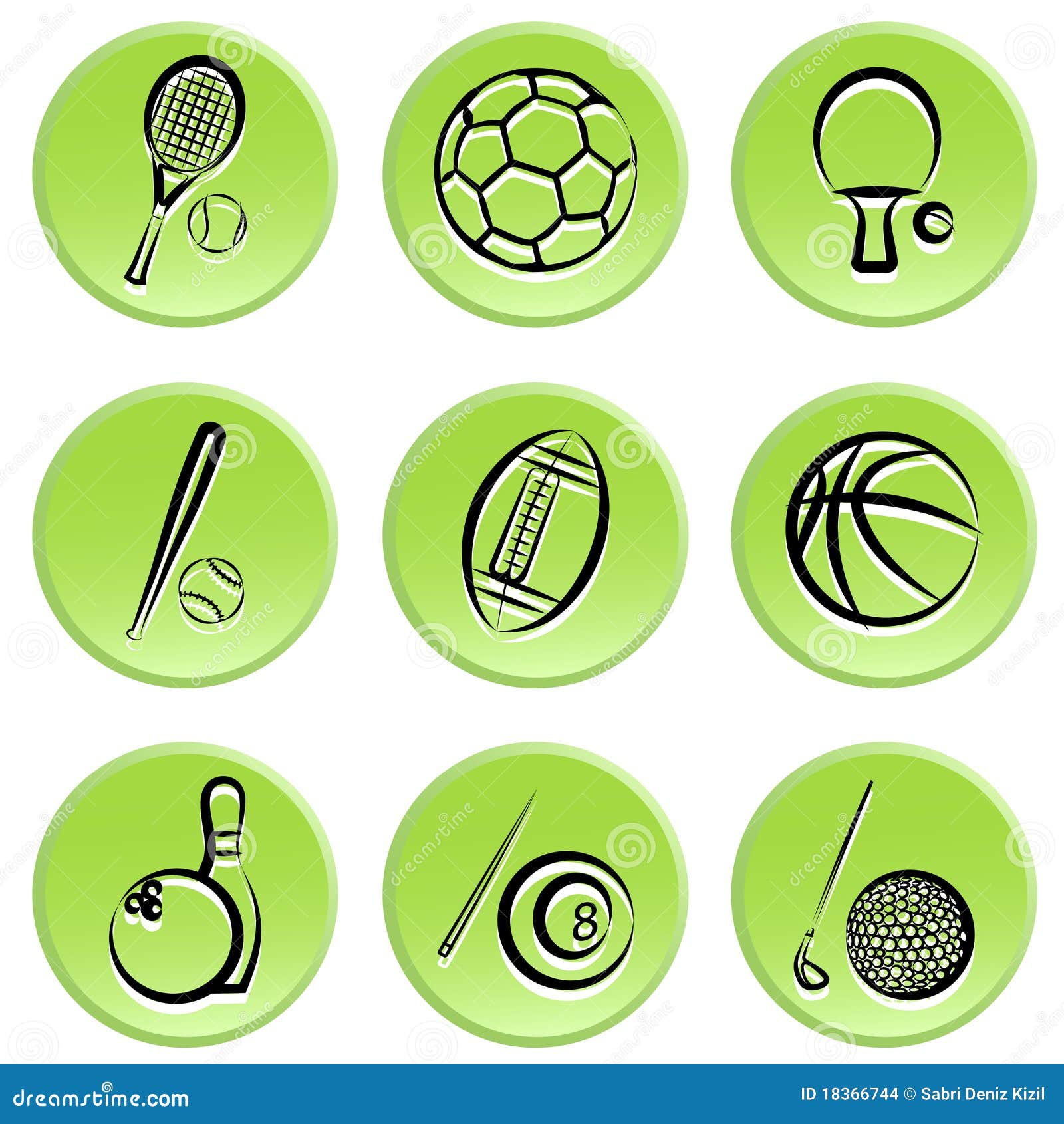 Sport items icon stock vector. Illustration of sign, hokey - 18366744