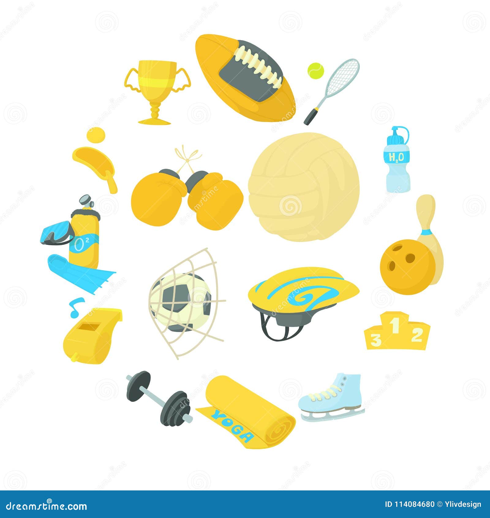 Sport Items Icons Set, Cartoon Style Stock Vector - Illustration of ... Sport Items Icons Set, Cartoon Style Stock Vector - Illustration of ...