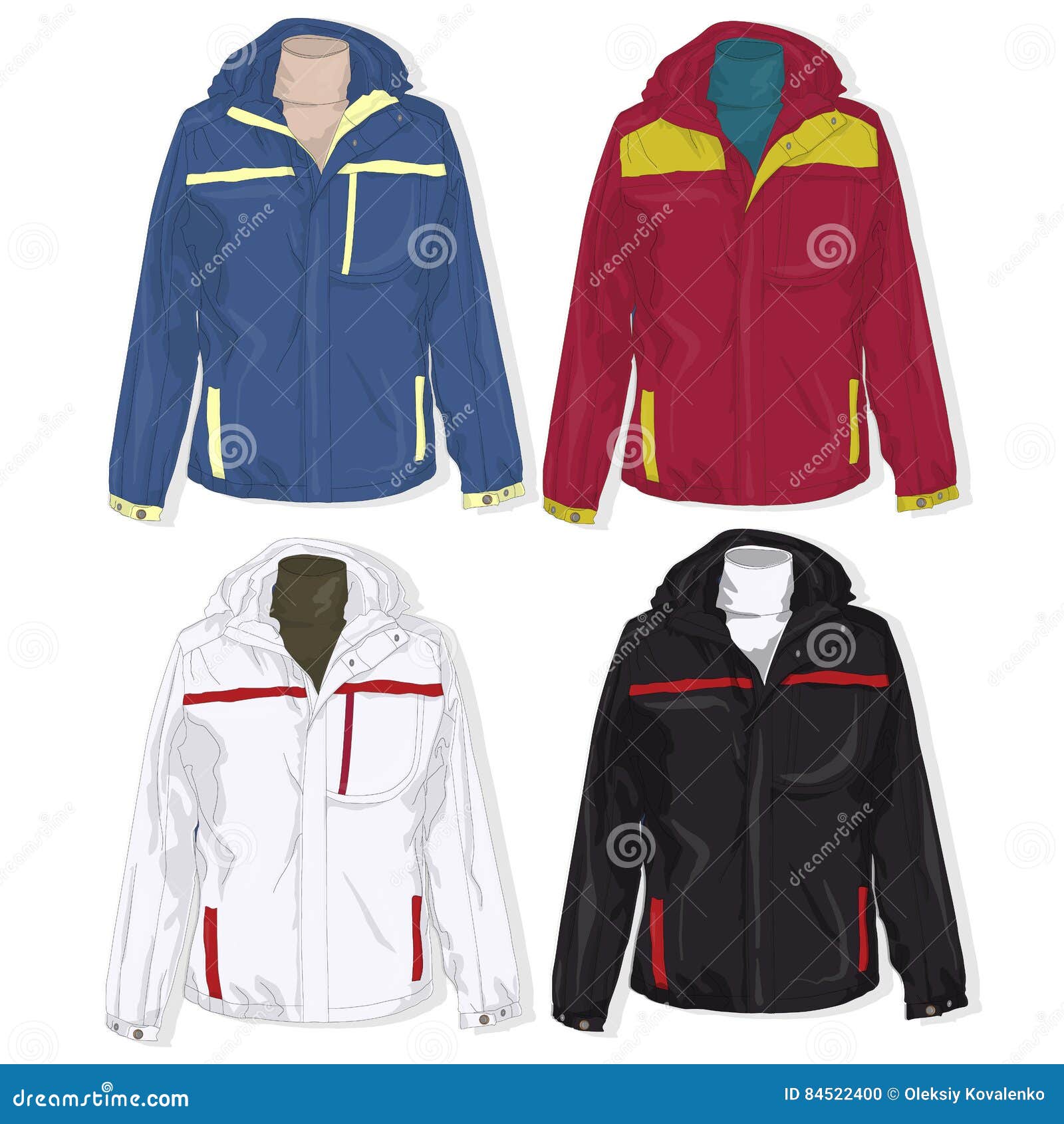 Sport jacket vector set. stock vector. Illustration of clothing - 84522400