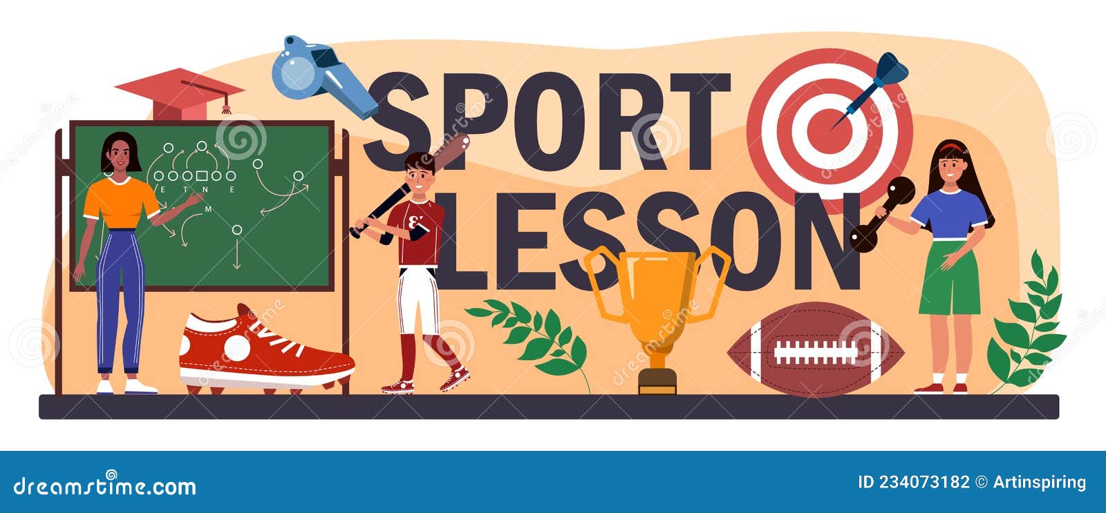 Art Lesson Typographic Header. Student Holding Art Tools Learning ...