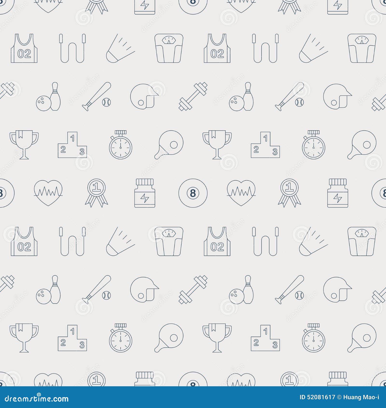 Sport Line Icon Pattern Set Stock Vector - Illustration of flat ...